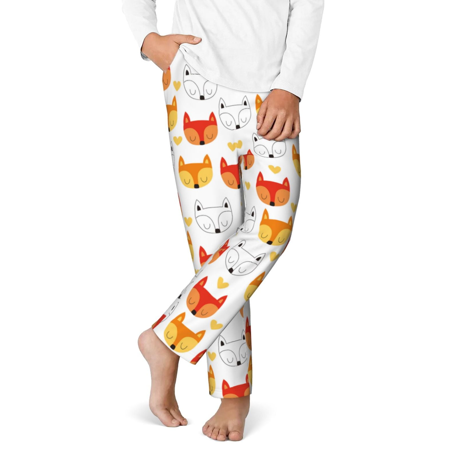 Salouo Cute Fox with Heart Pattern Boys Pajama Pants,Long Sleep Pants ...