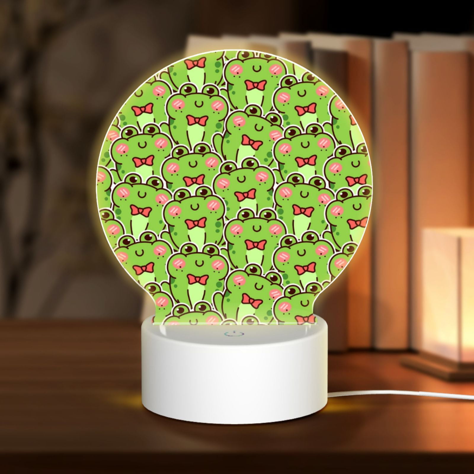 Salouo Cute Green Frog for Round Acrylic Night Light - Acrylic Sheets ...