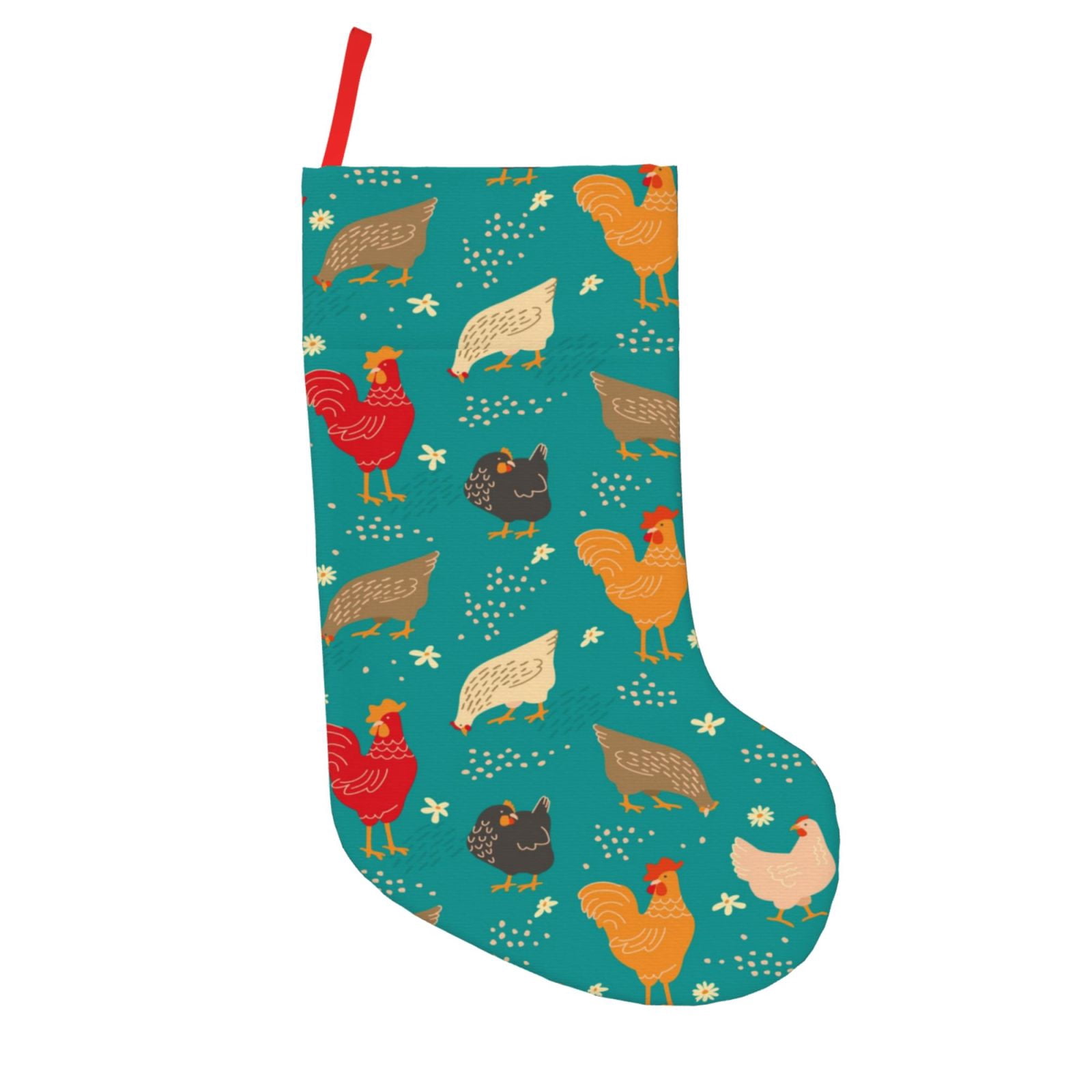 Salouo Cute Hens And Rooster Print Christmas Decorations Stockings 1 ...