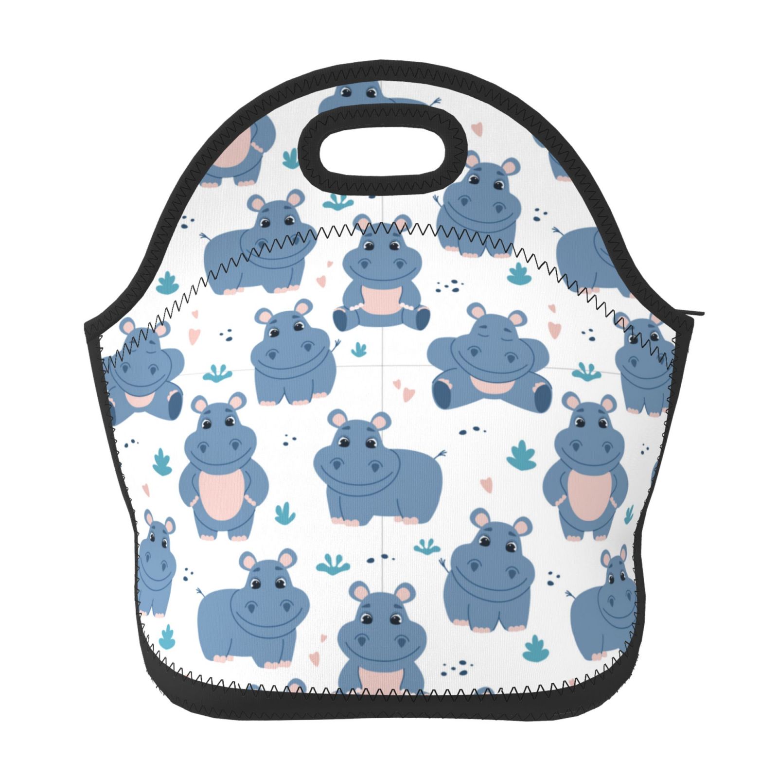 Salouo Cute Hippos for Lunch Tote,Lunch Bag Insulated Lunch Box ...