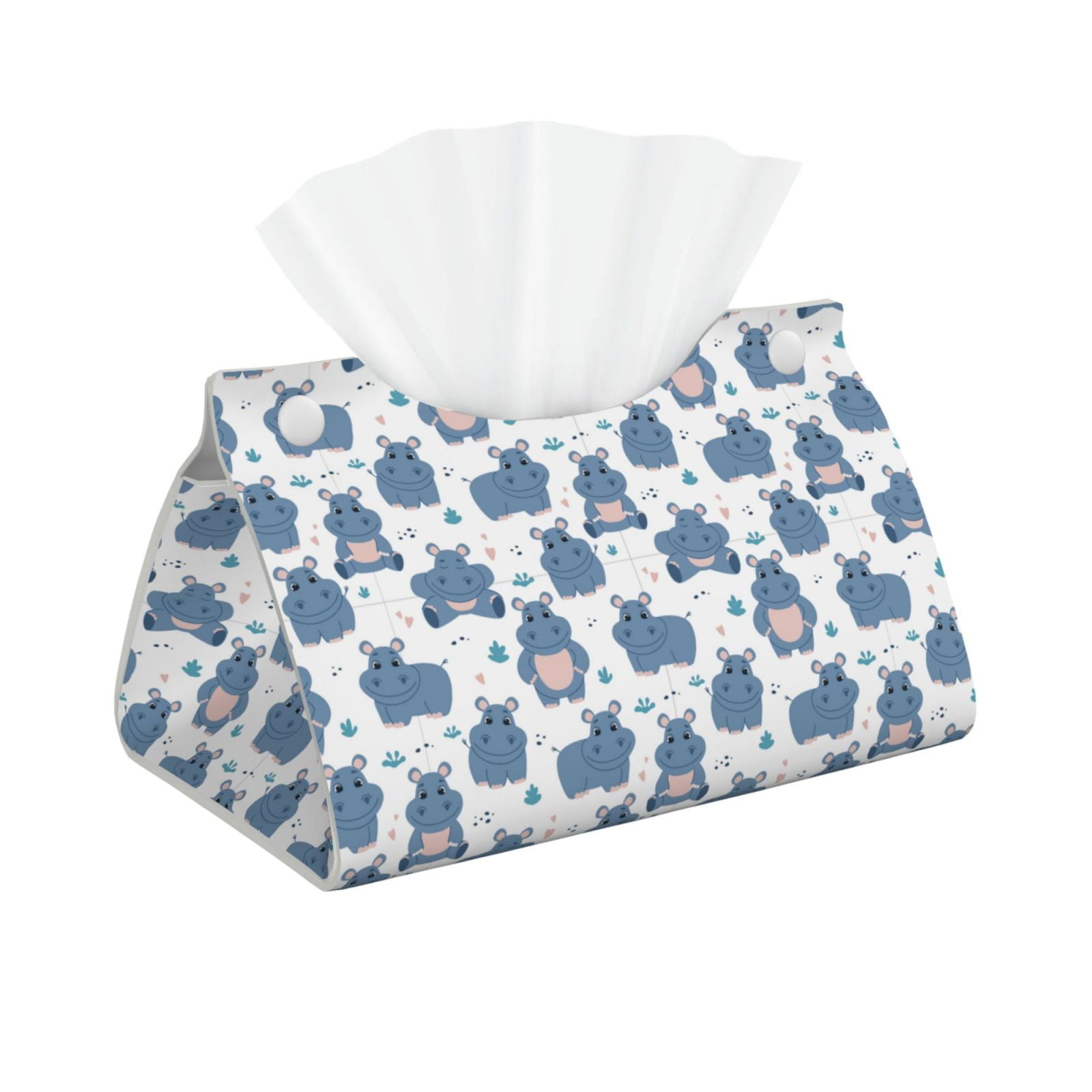 Salouo Cute Hippos Pattern Long Tissue Box Cover Rectangular–Plus Size ...