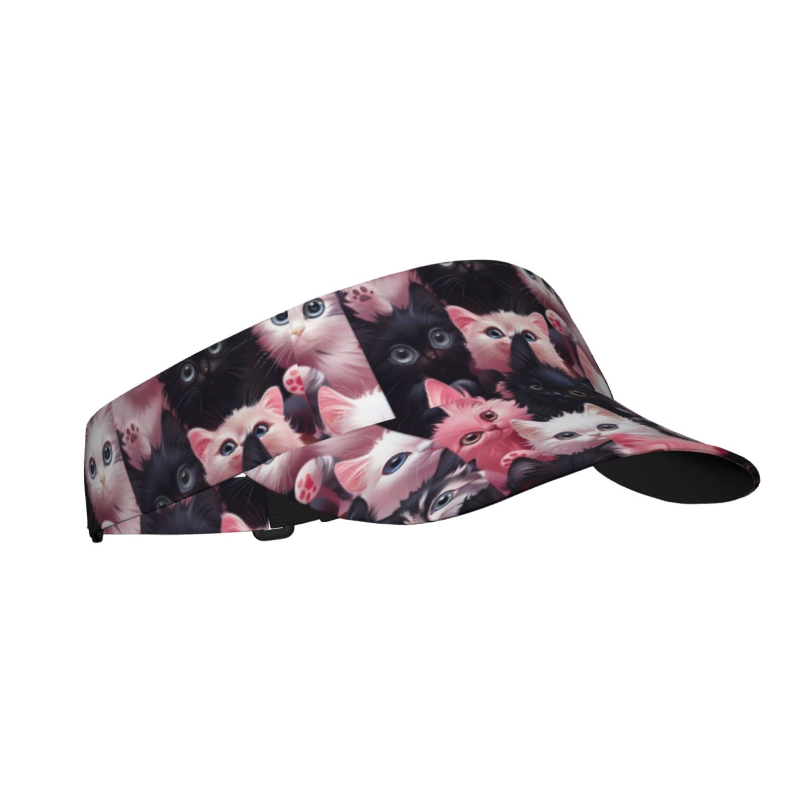 Salouo Cute Kittens Group Portrait Pattern Sport Sun Visor Hats,1-Piece of Adult Sunscreen Visor ...