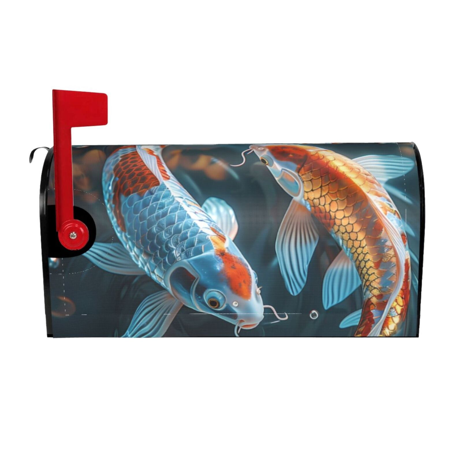 Salouo Cute Koi Fish Serenity for Magnetic Mailbox Covers Waterproof ...
