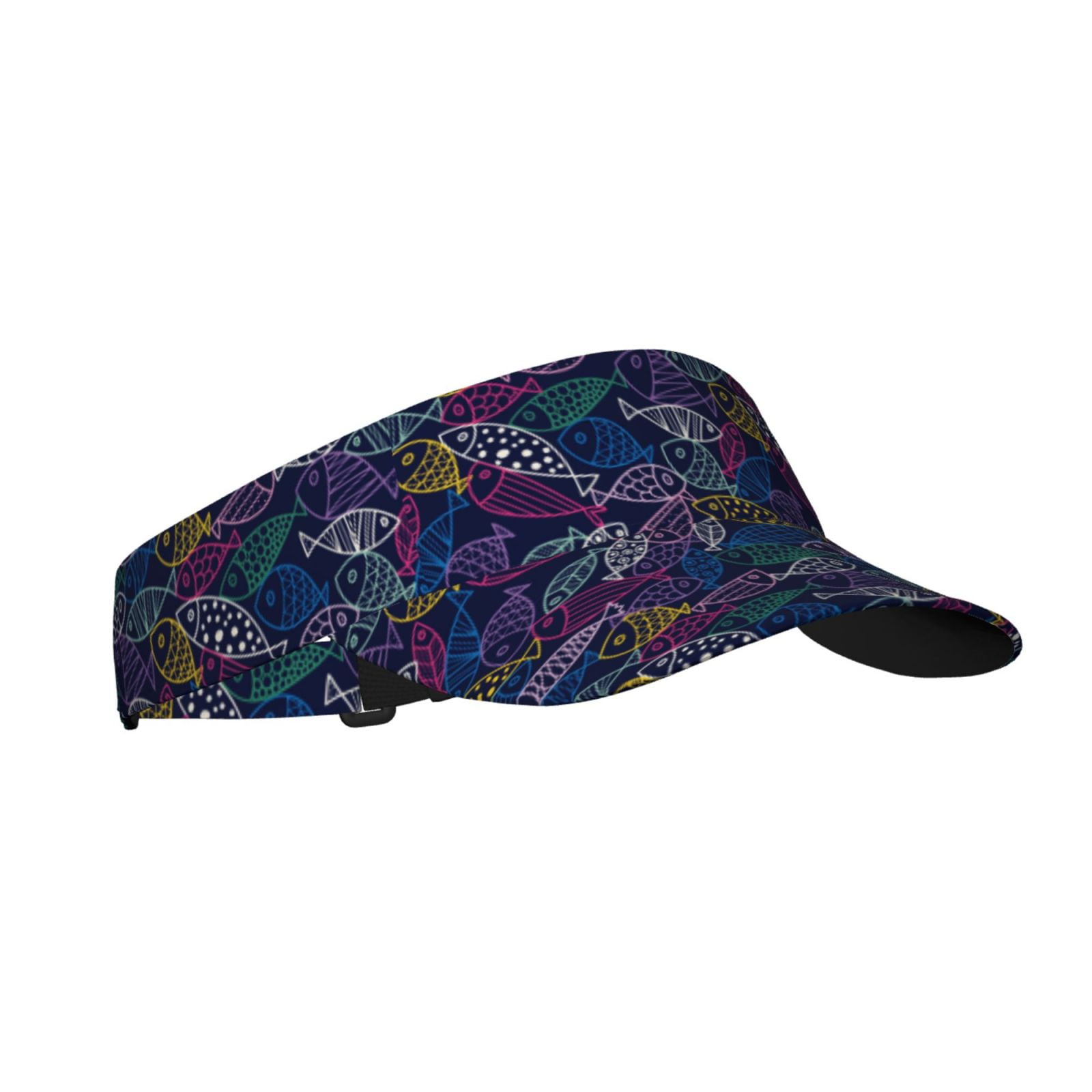 Salouo Cute Line Fish Pattern Sport Sun Visor Hats,1-Piece of Adult Sunscreen Visor Cap ...