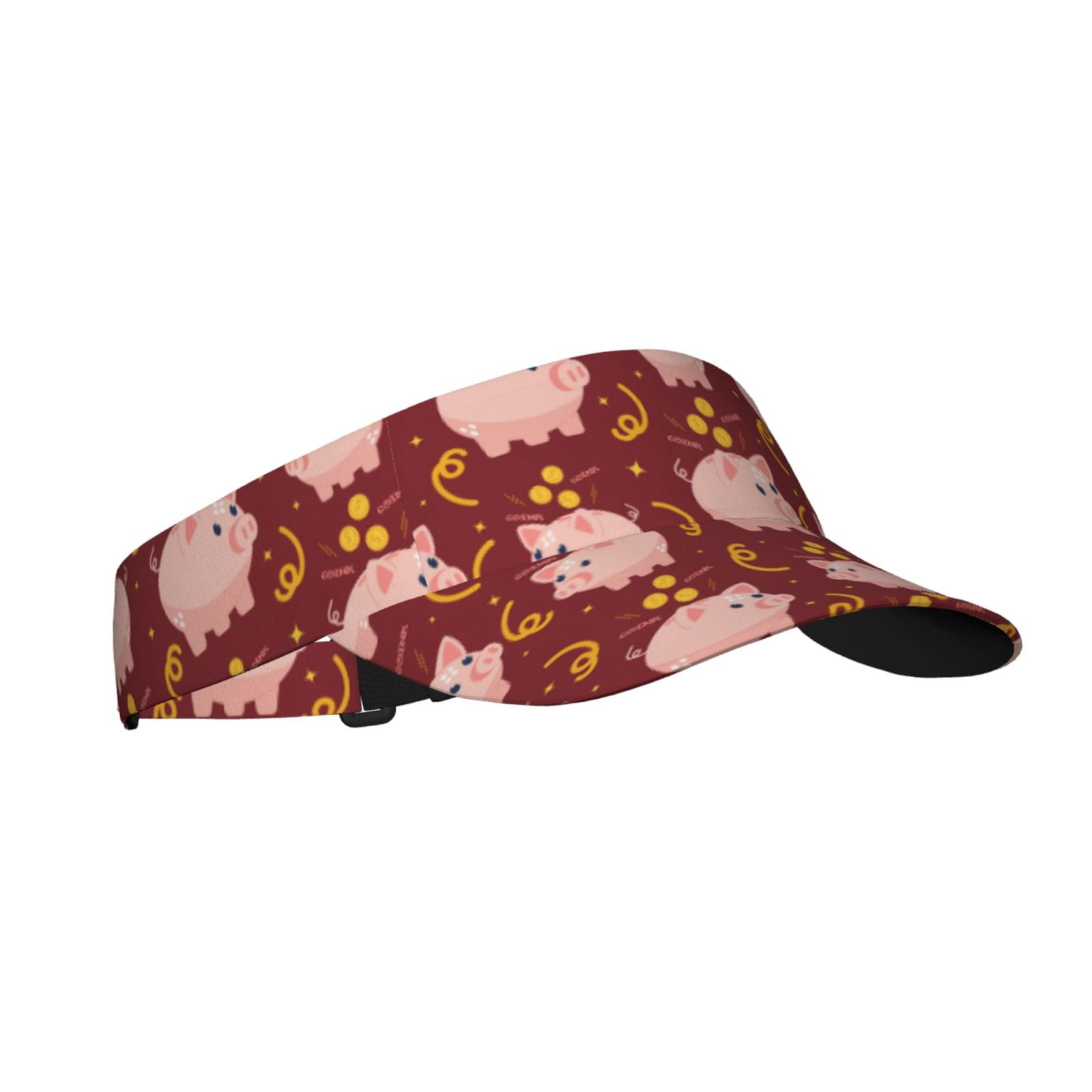 Salouo Cute Pig with Coins Pattern Sport Sun Visor Hats,1-Piece of ...