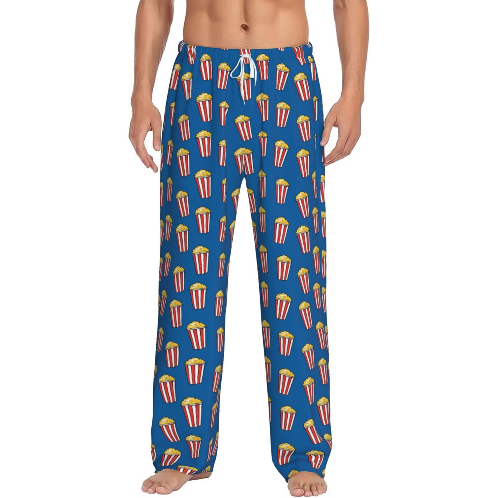 Salouo Cute Popcorn Print Pajama Pants for Men, Lounge Pants Elastic ...