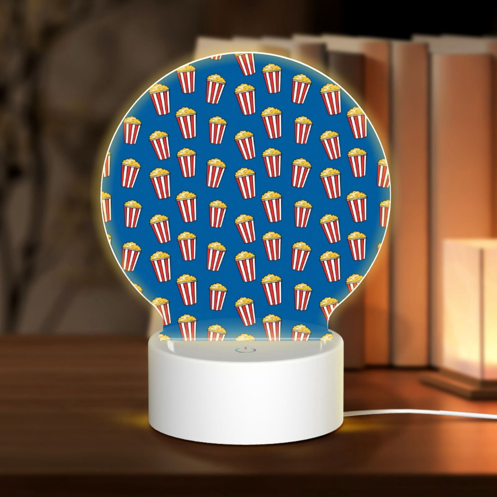 Salouo Cute Popcorn for Round Acrylic Night Light - Acrylic Sheets with ...
