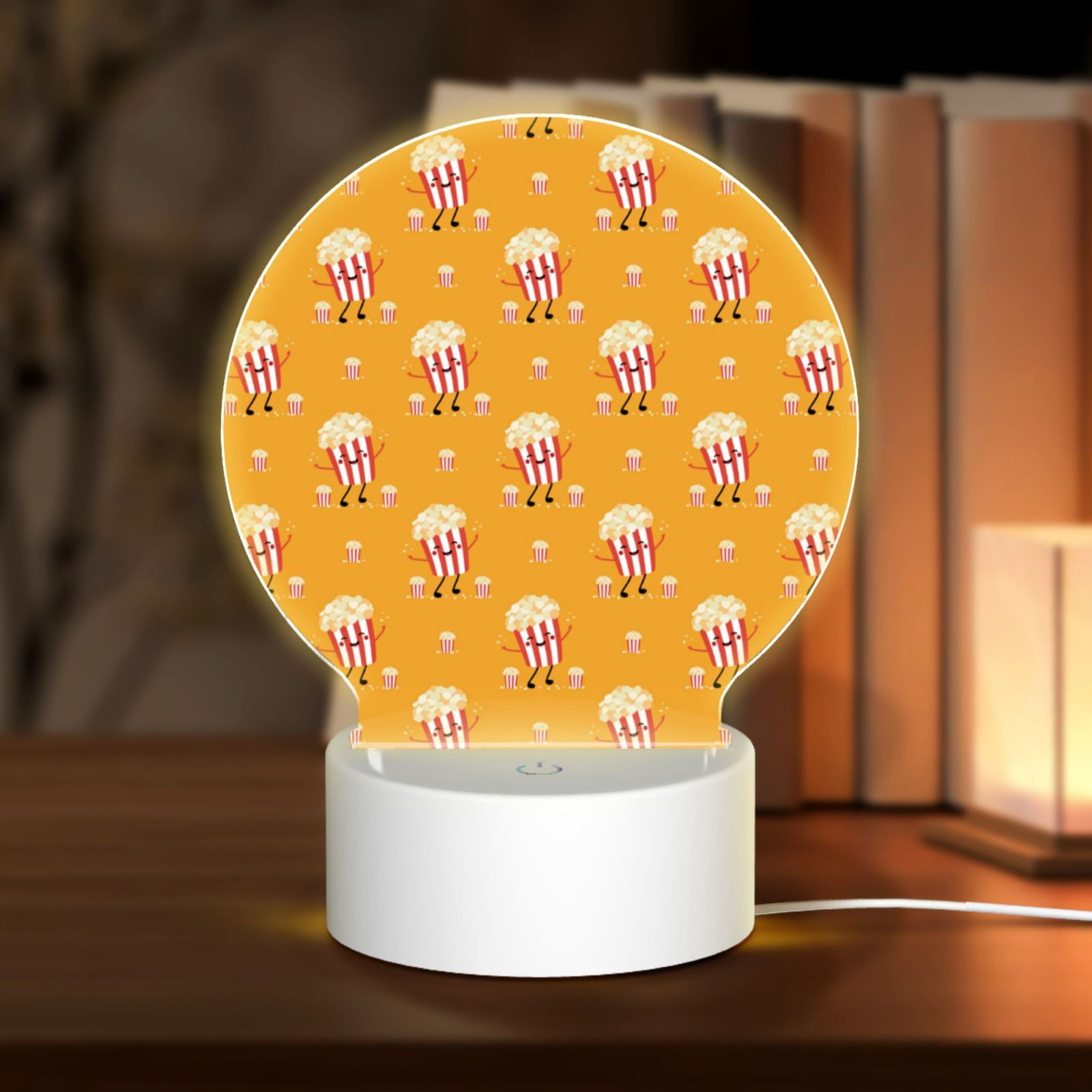 Salouo Cute Popcorn for Round Acrylic Night Light - Acrylic Sheets with ...