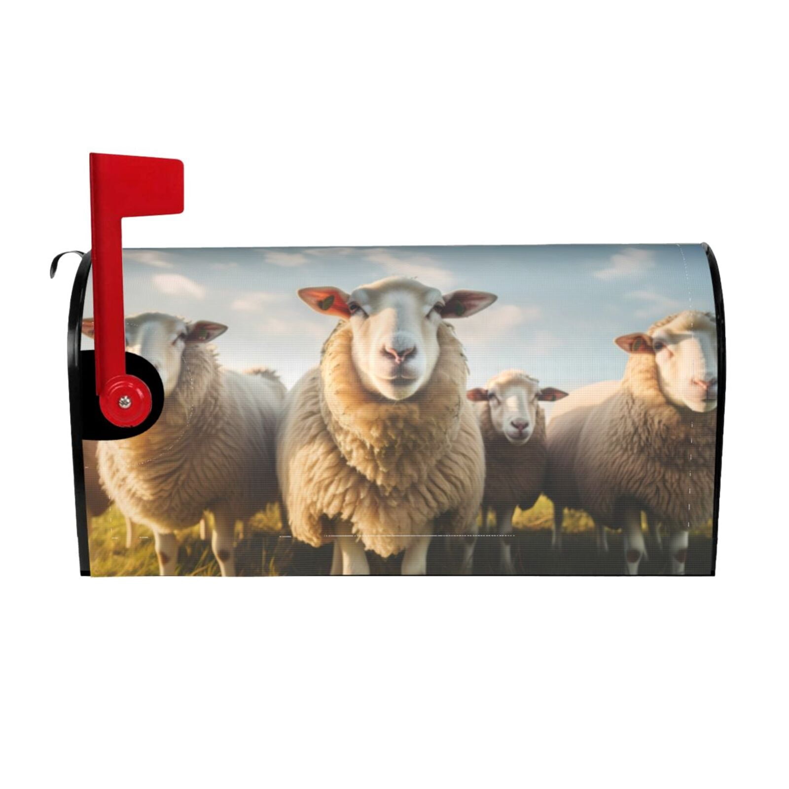 Salouo Cute Prairie Sheep Herd for Magnetic Mailbox Covers Waterproof ...