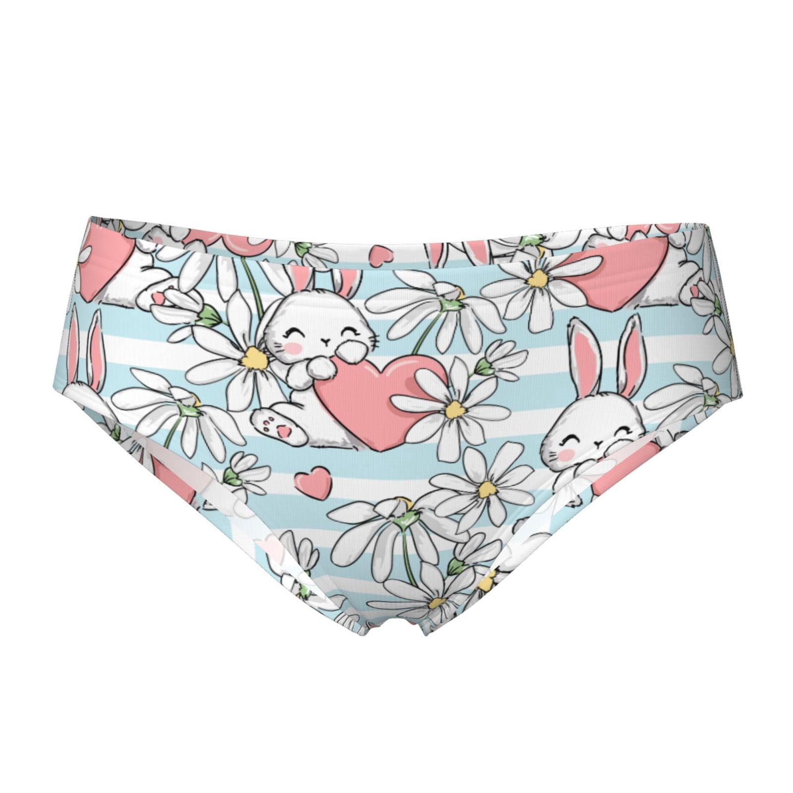 Salouo Cute Rabbit And Heart for Women's Low-Waisted Hipster Briefs ...