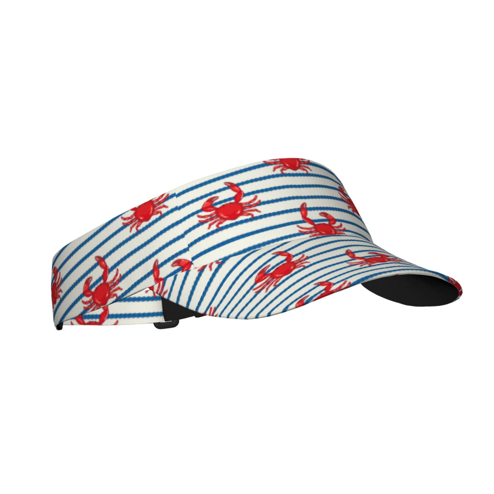 Salouo Cute Red Crabs With Nautical Pattern Sport Sun Visor Hats,1 ...