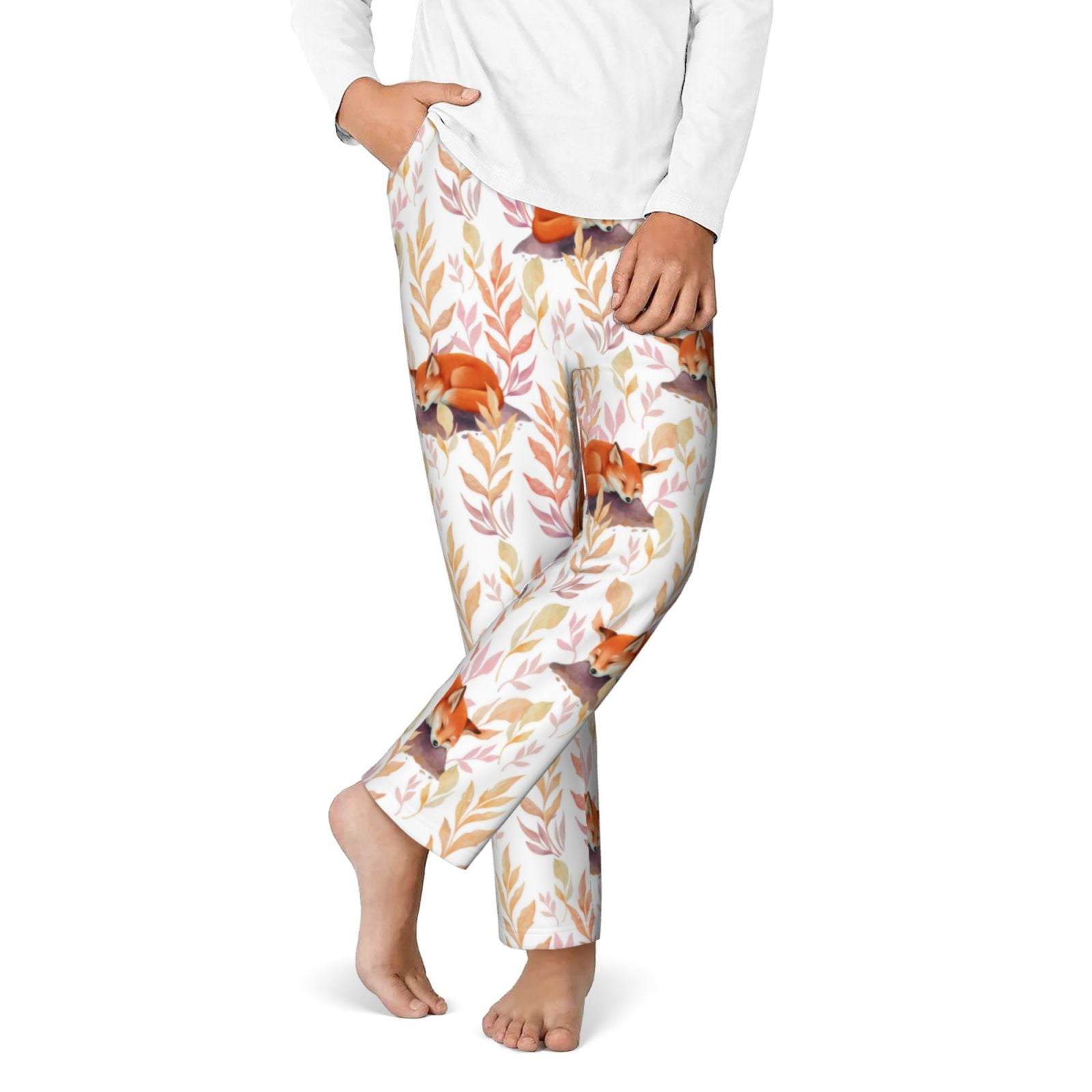 Salouo Cute Sleepy Fox Pattern Boys Pajama Pants,Long Sleep Pants for ...