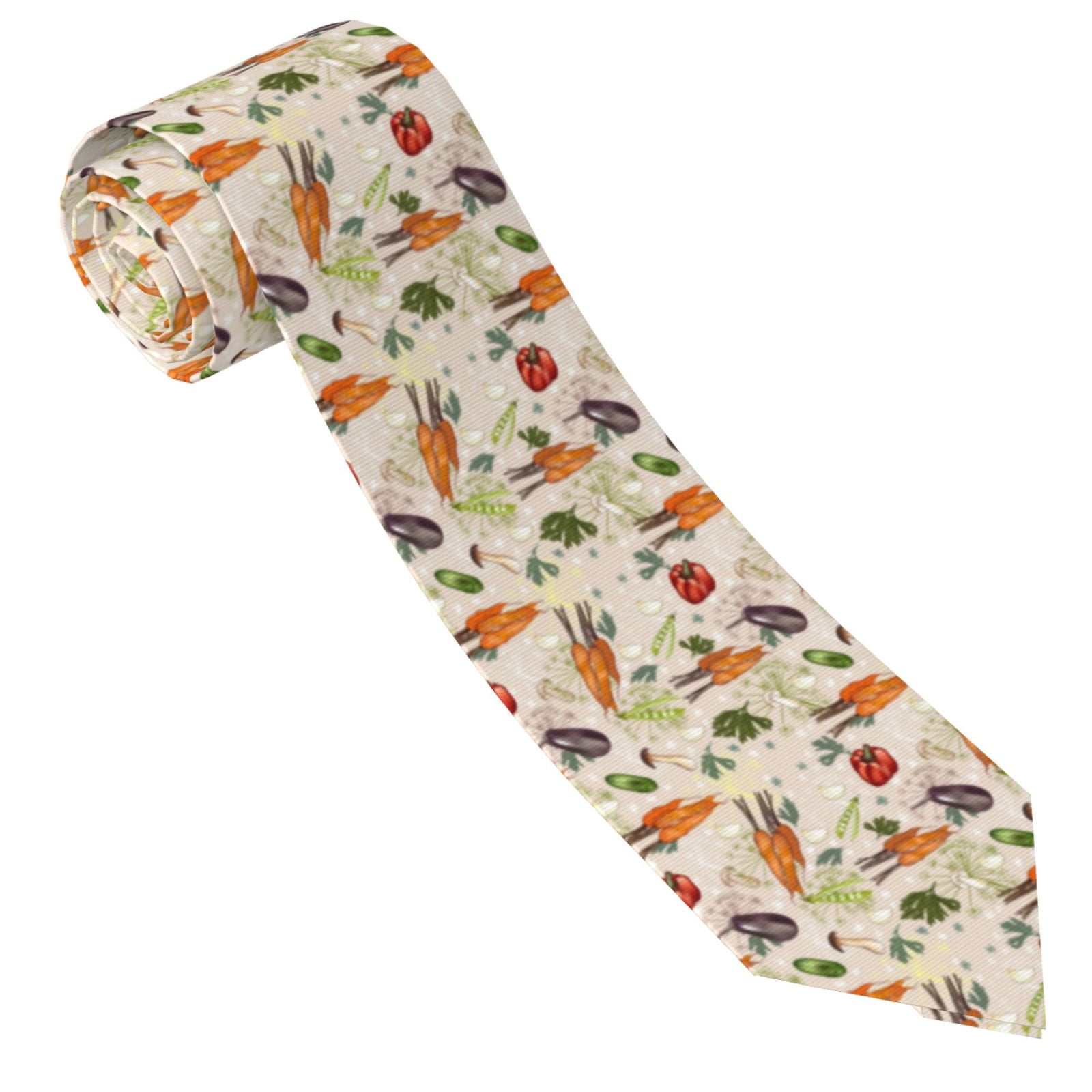 Salouo Cute Vegetables Pattern Men's Silk Ties 4.7"Necktie for Men ...