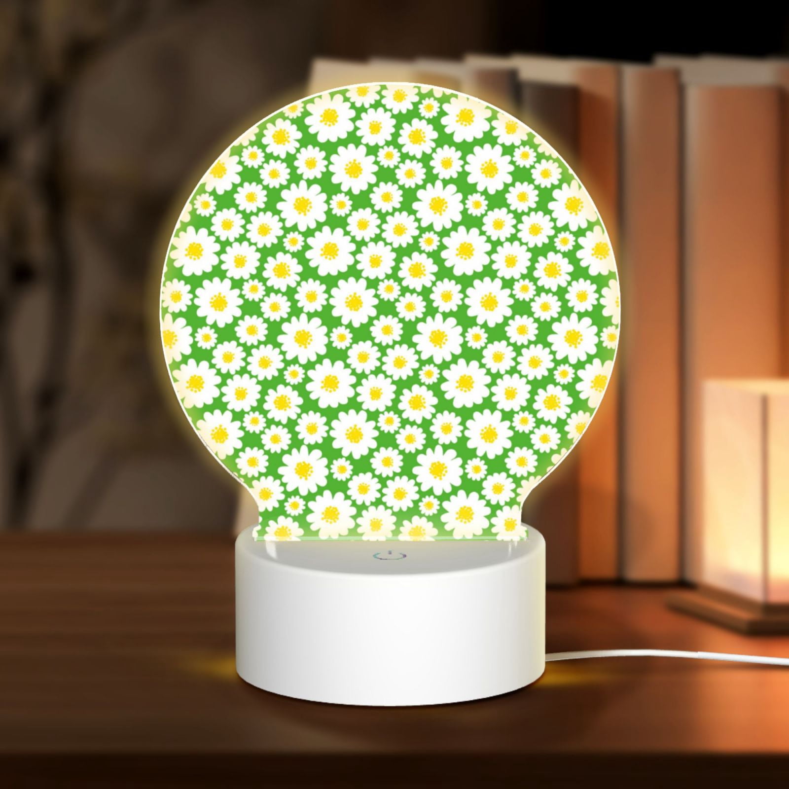 Salouo Daisies Flowers for Round Acrylic Night Light - Acrylic Sheets ...