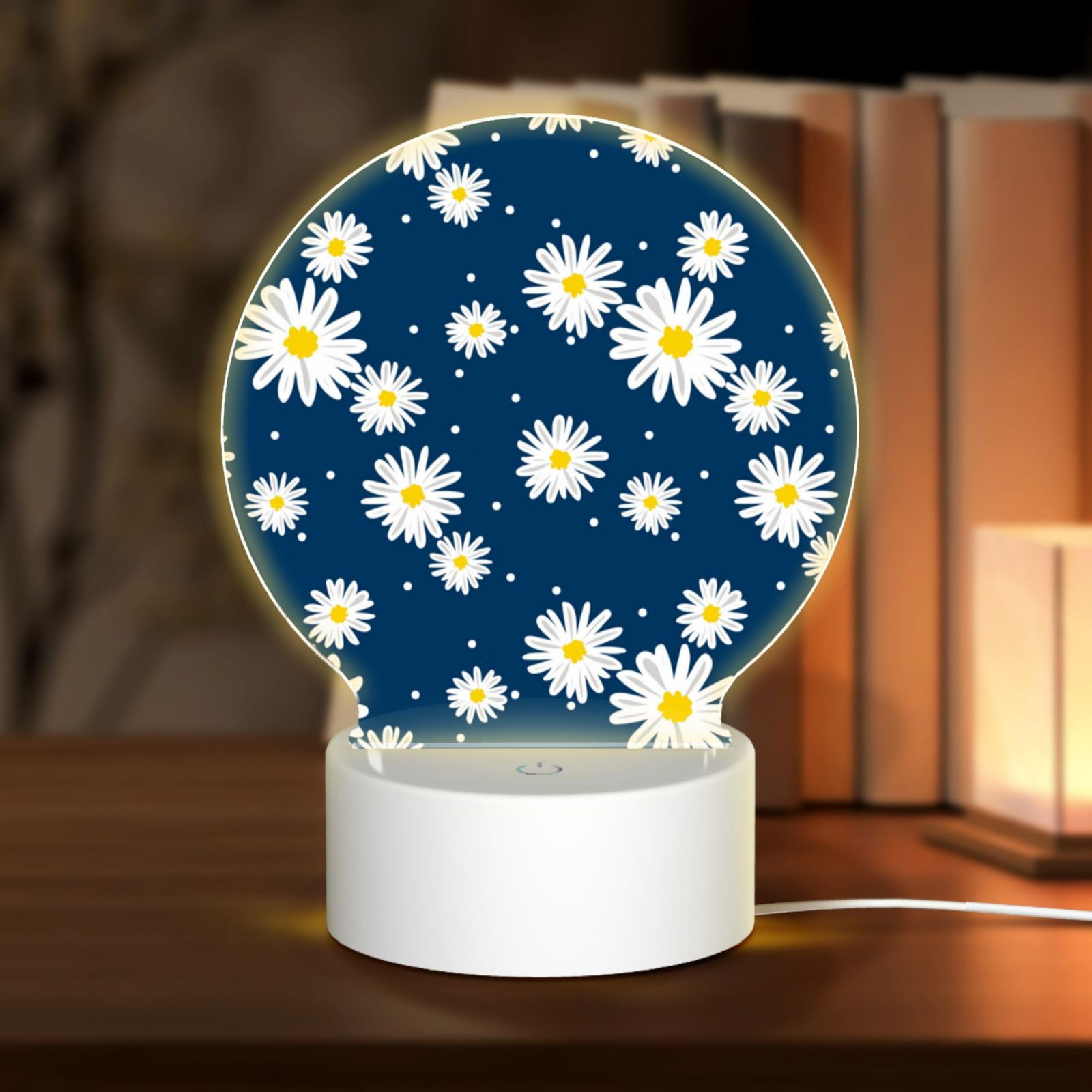 Salouo Daisies Flowers for Round Acrylic Night Light - Acrylic Sheets ...