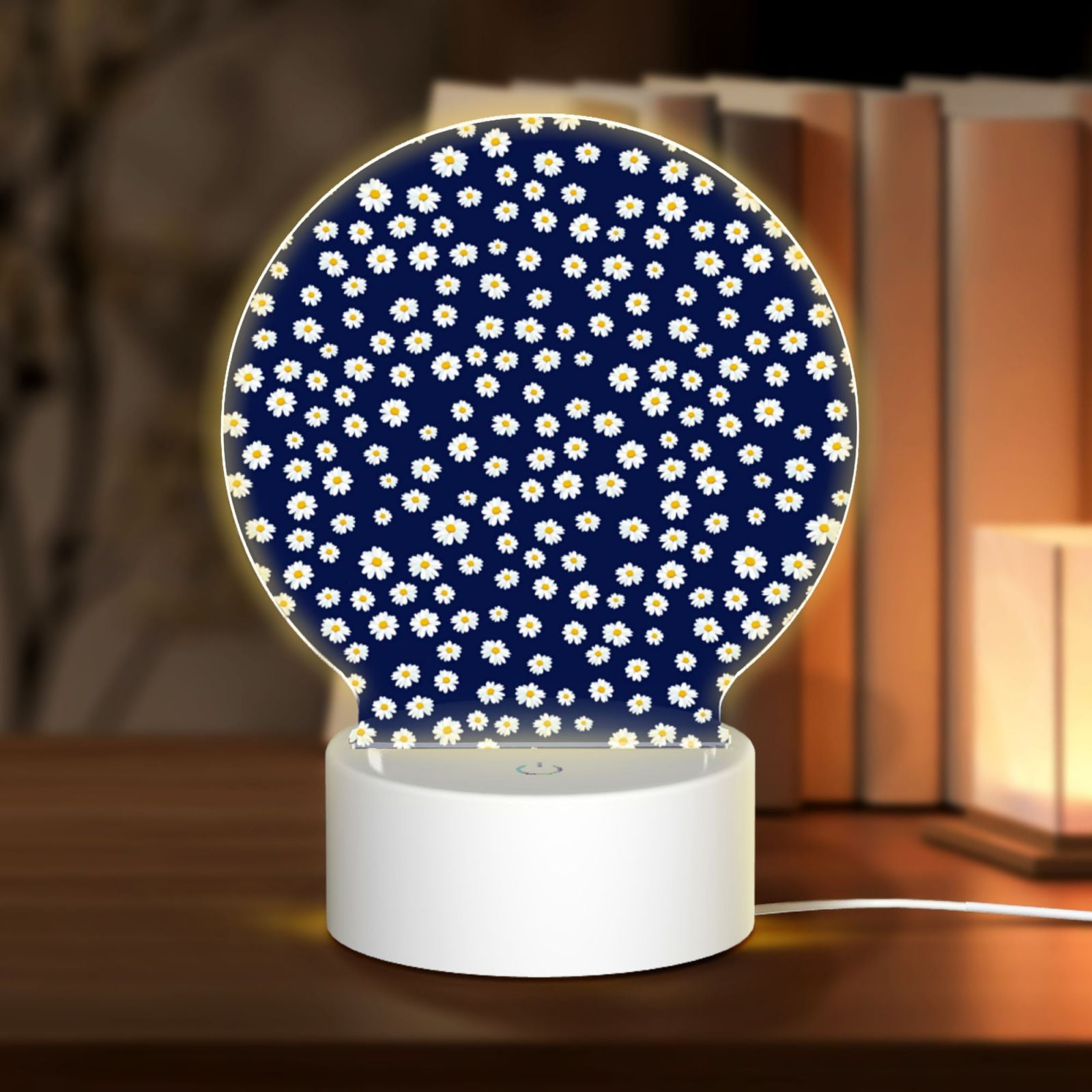Salouo Daisies Flowers for Round Acrylic Night Light - Acrylic Sheets ...