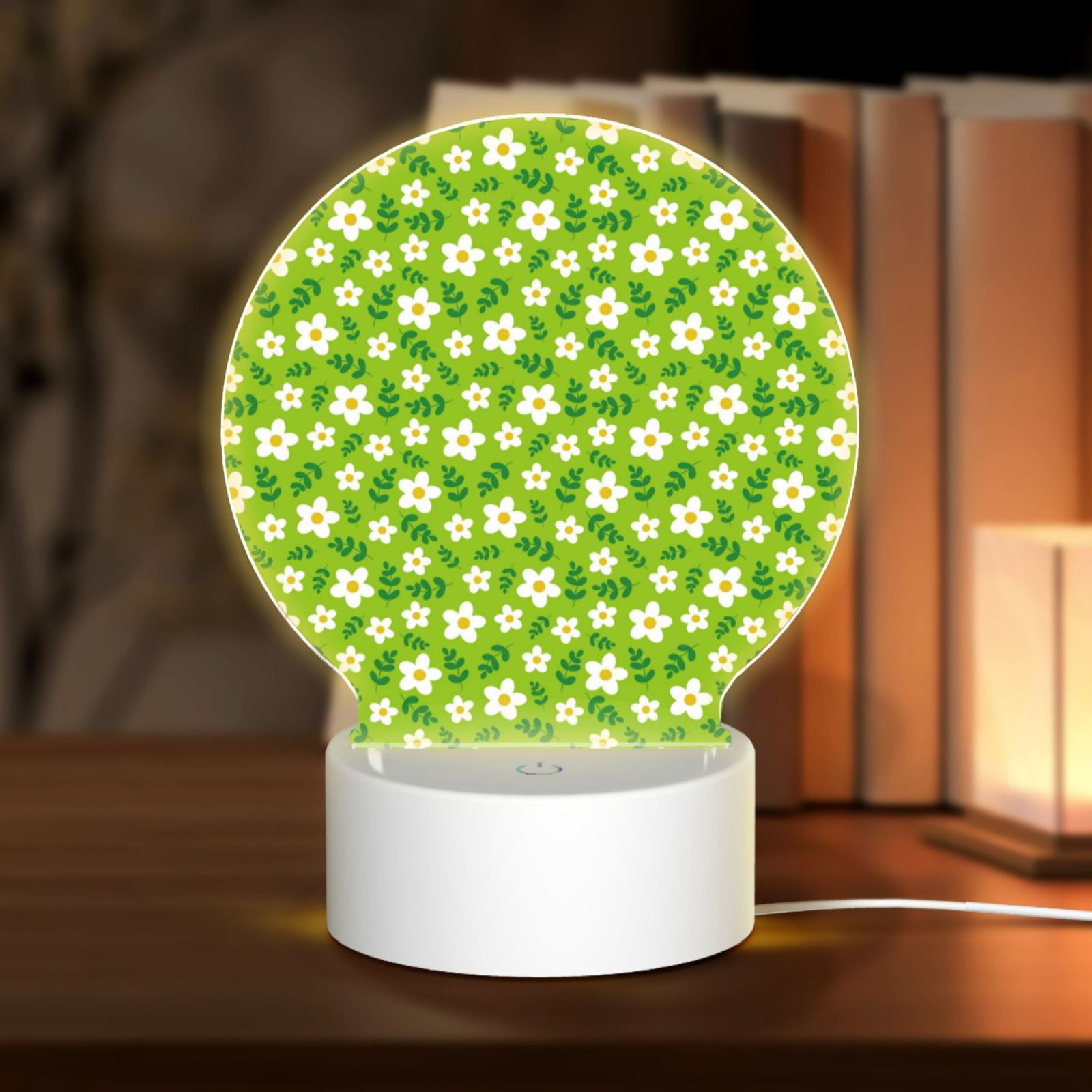 Salouo Daisies Flowers for Round Acrylic Night Light - Acrylic Sheets ...