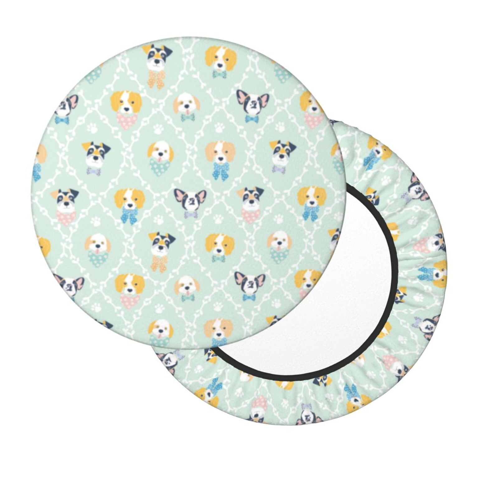Salouo Different Breeds of Dogs Pattern Bar Stool Cushion Cover, Round ...