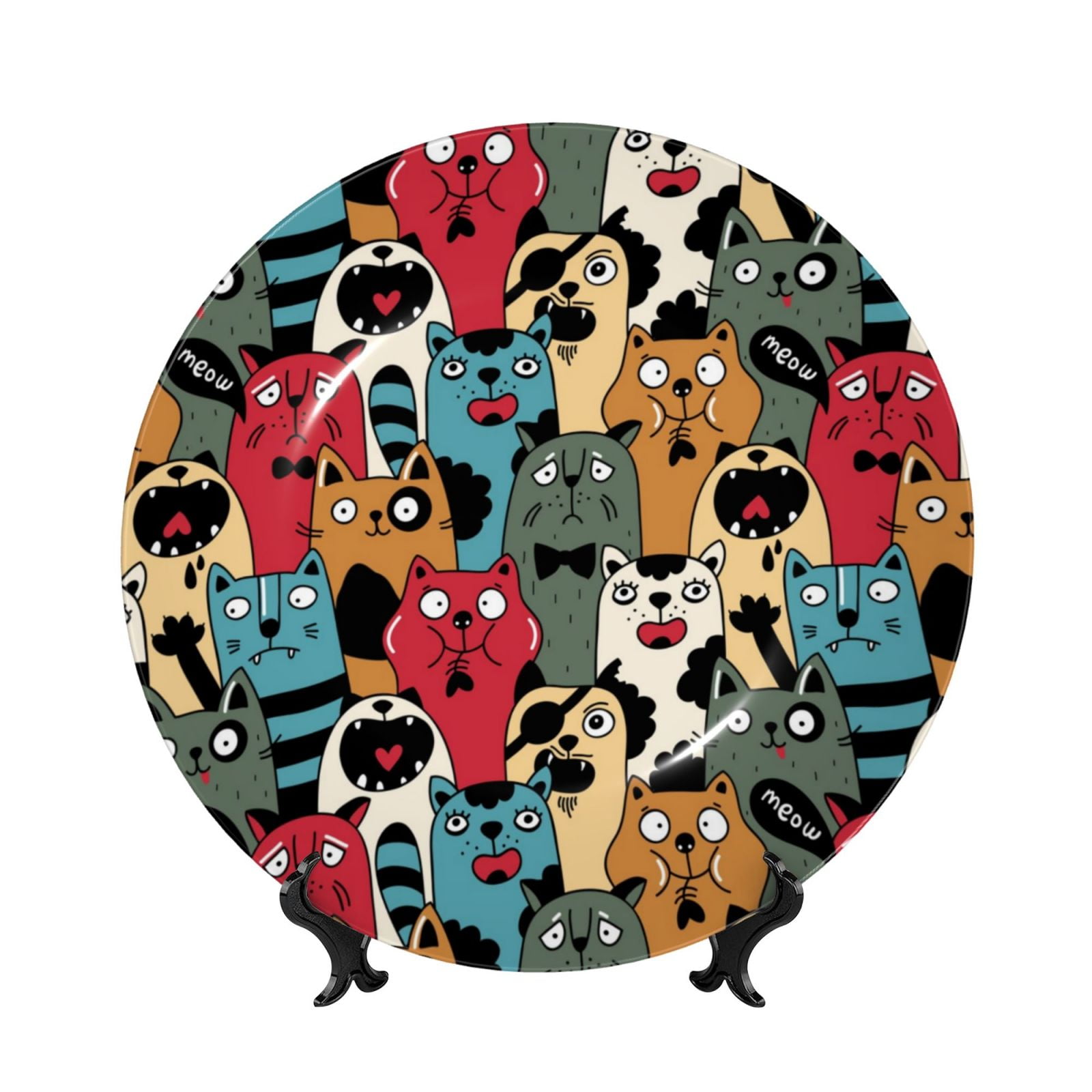 Salouo Different Cats 1 Pattern Bone China Decorative Plate,Holiday ...