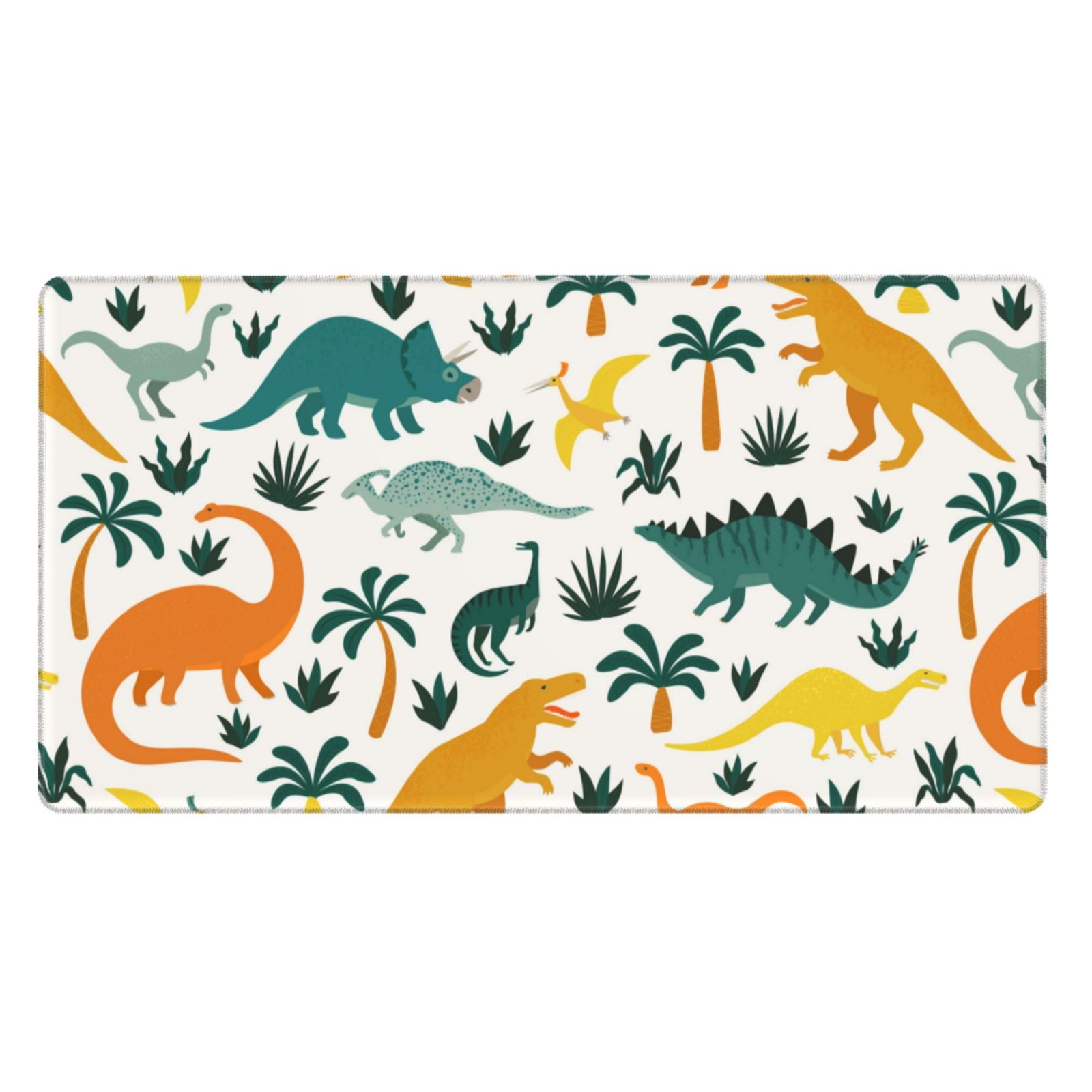 Salouo Dinosaurs and Tropical Leaves Print Large Mouse Pad,Extended Mat ...