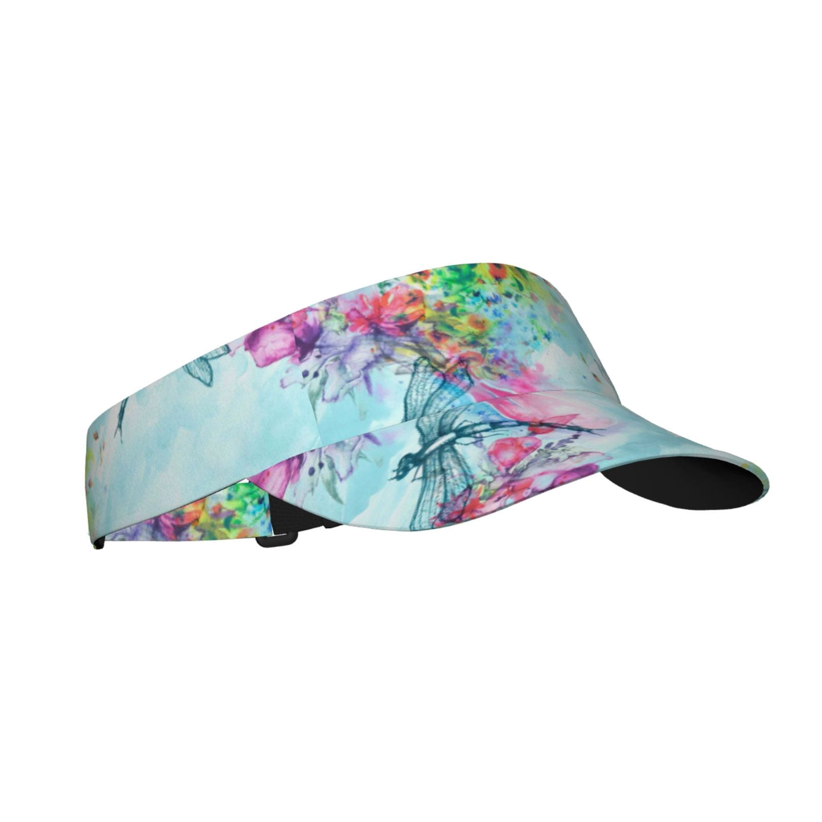 Salouo Dragonfly Floral Pattern Sport Sun Visor Hats,1-Piece of Adult ...