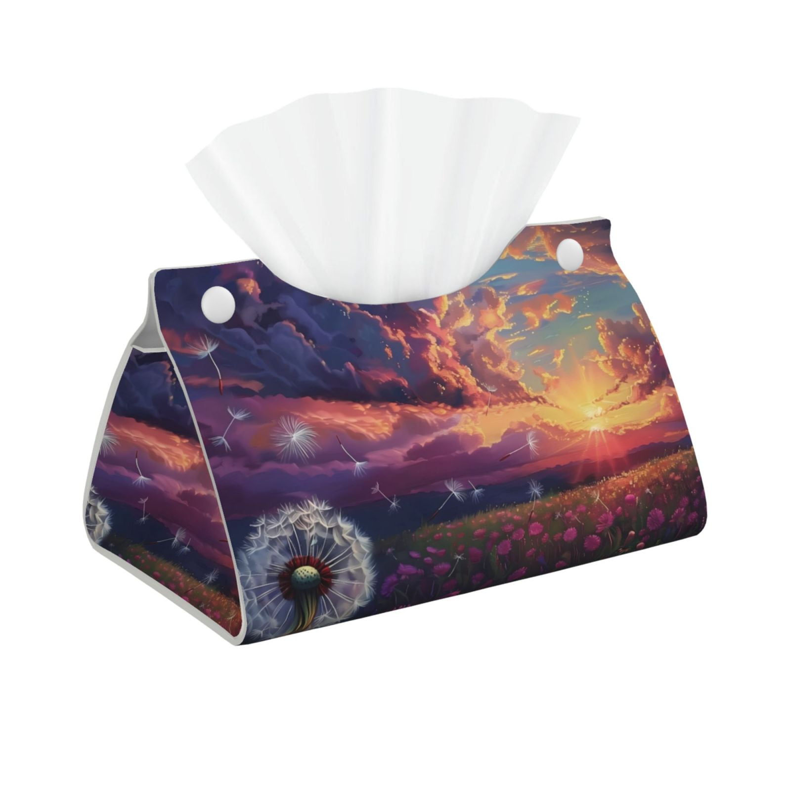 Salouo Dreamy Dandelion Sunset Pattern Long Tissue Box Cover ...