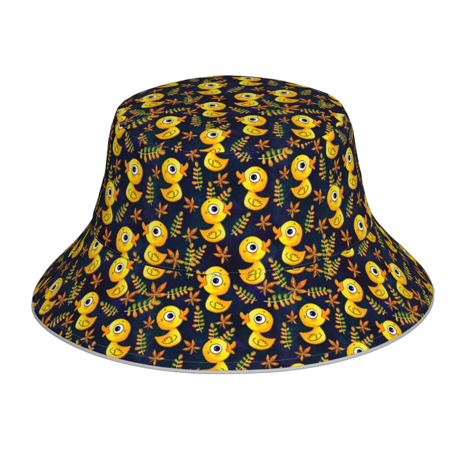 Salouo Ducks Print Unisex Bucket Hat, Outdoor Summer Beach Fishing Sun ...