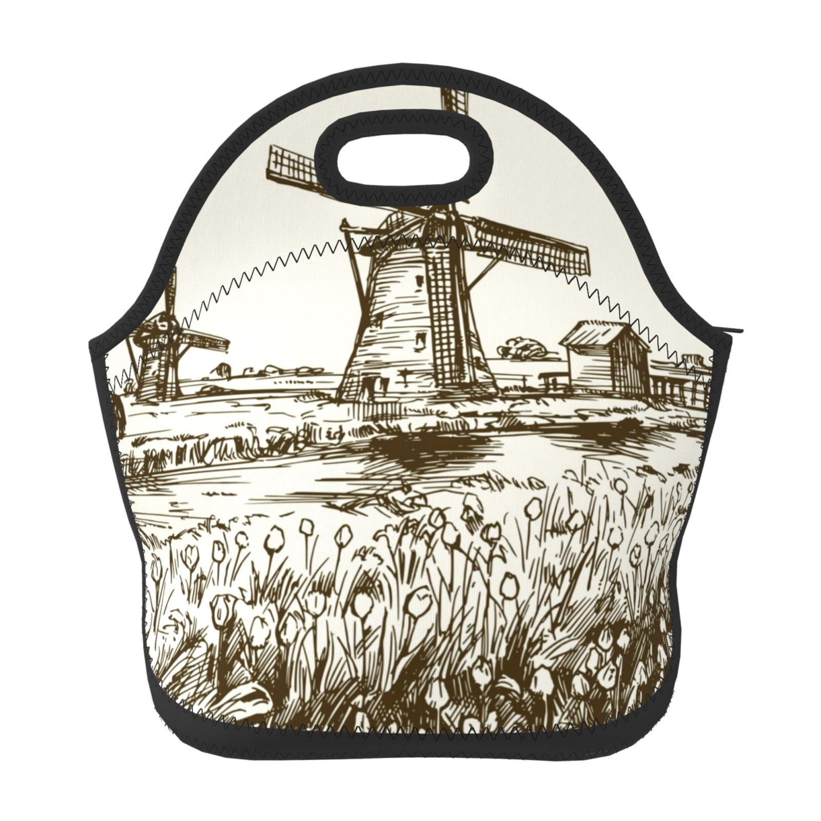 Salouo Dutch Windmill for Lunch Tote,Lunch Bag Insulated Lunch Box ...