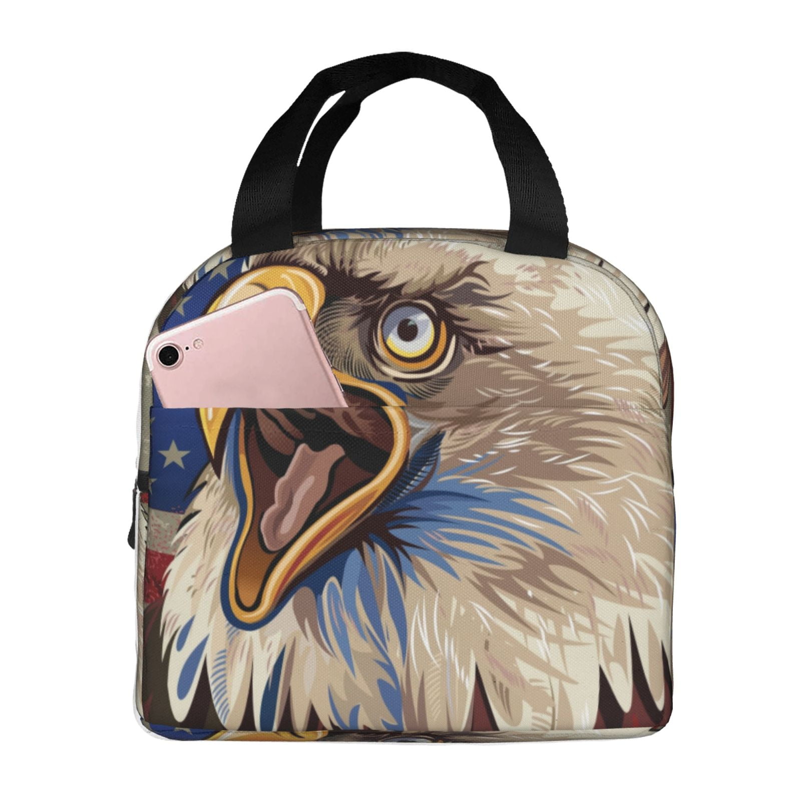 Salouo Eagle With USA Flags for Unisex Lunch Bag Leakproof Lunch Tote ...