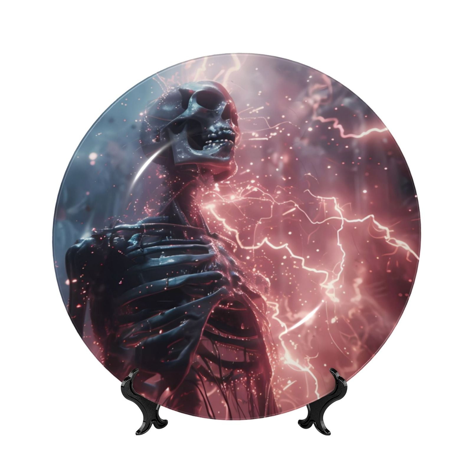 Salouo Electric Skeleton Surrealism Pattern Bone China Decorative Plate ...