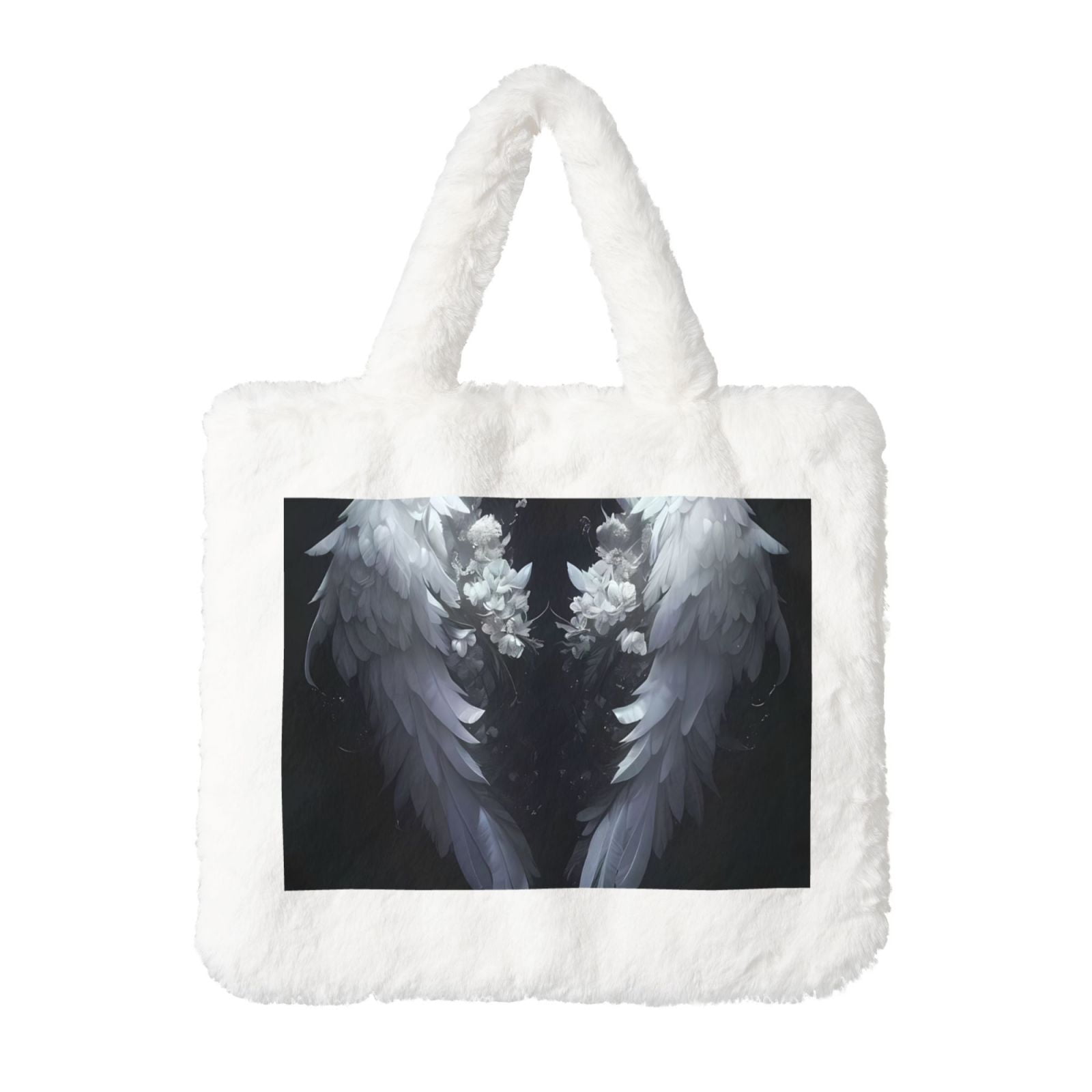 Salouo Elegant Feathered Floral Wings for Plush Underarm Bag,Soft Tote ...