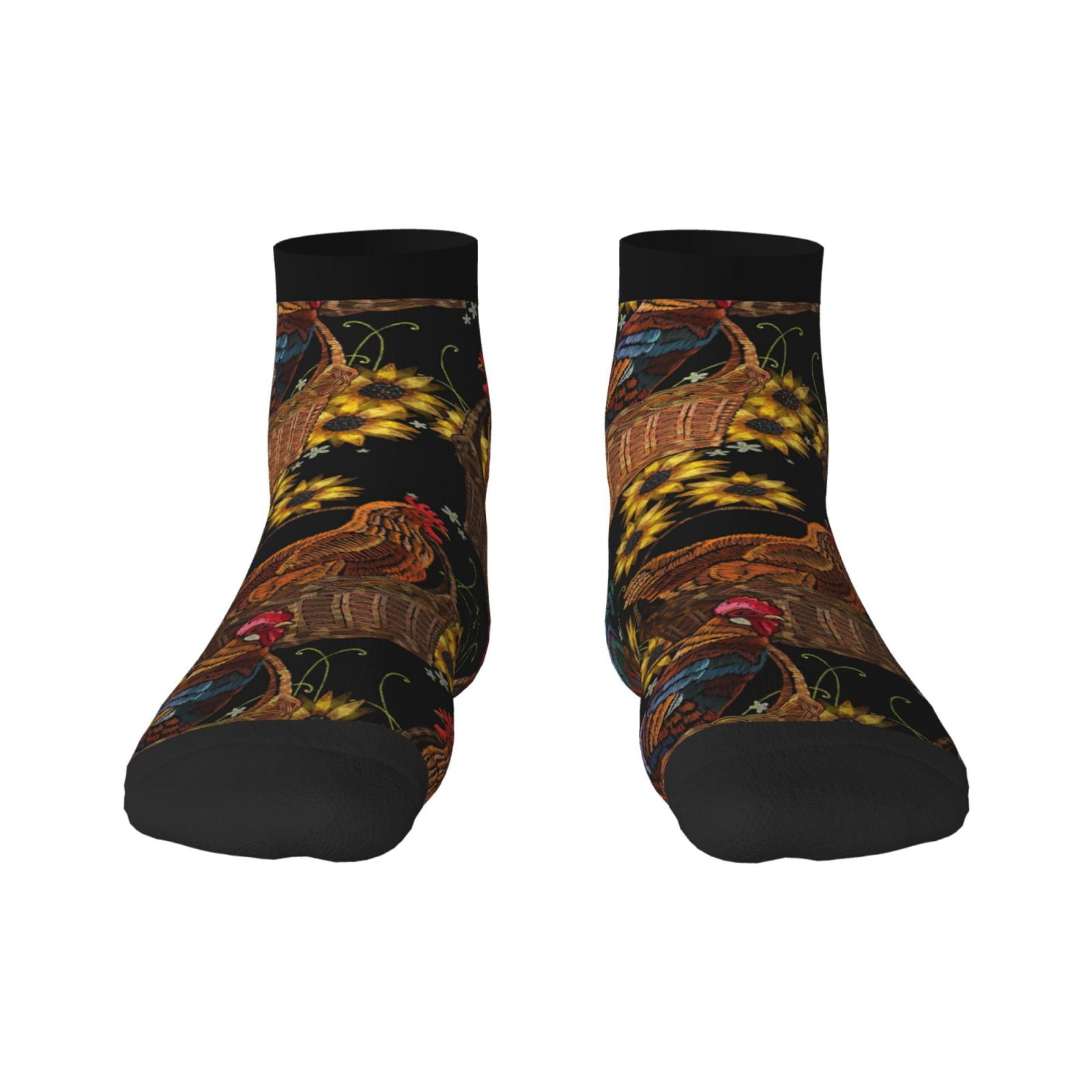 Salouo Embroidery Chicken Rooster Pattern Unisex Middle Tube Socks ...