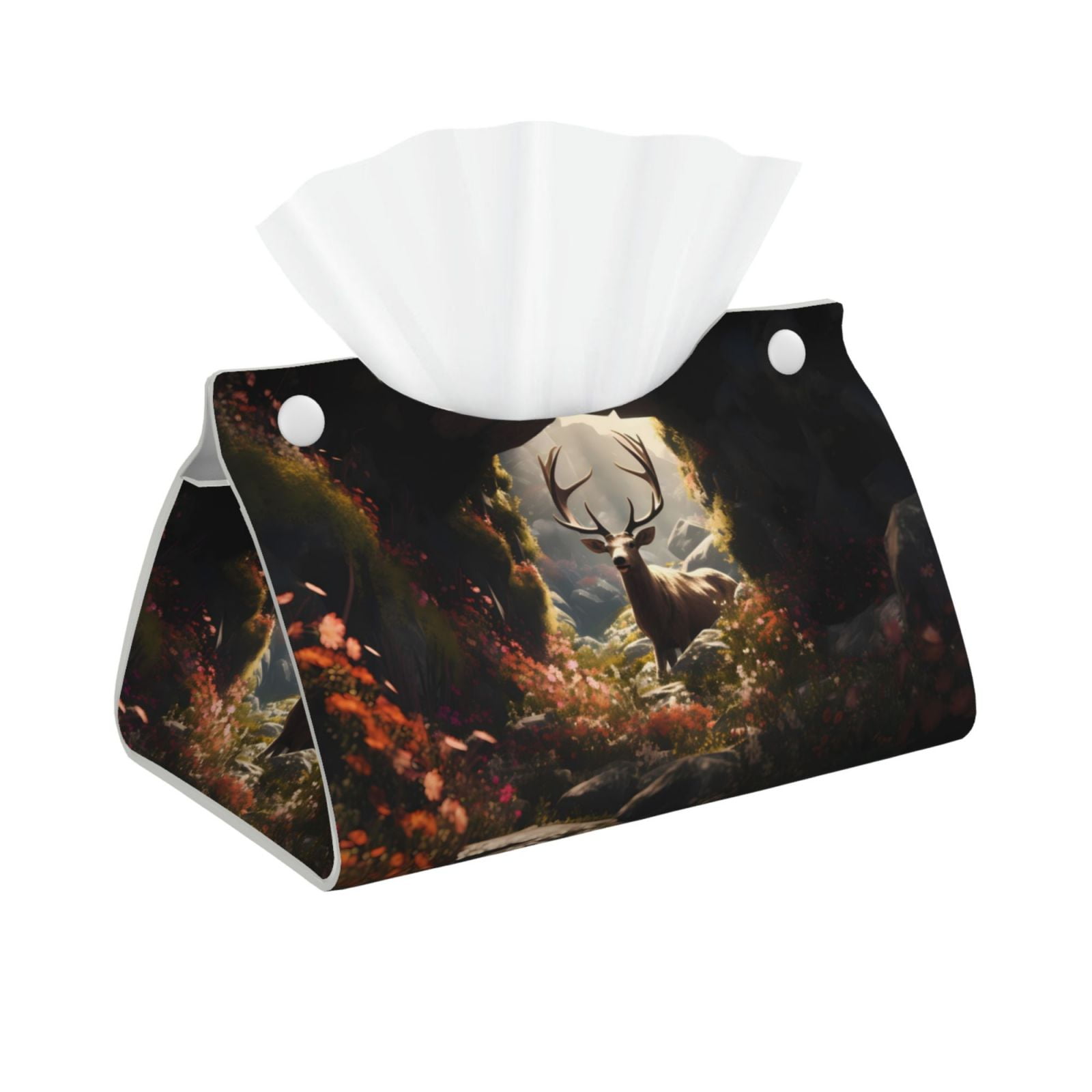 Salouo Enchanted Deer In Cave Pattern Long Tissue Box Cover Rectangular ...