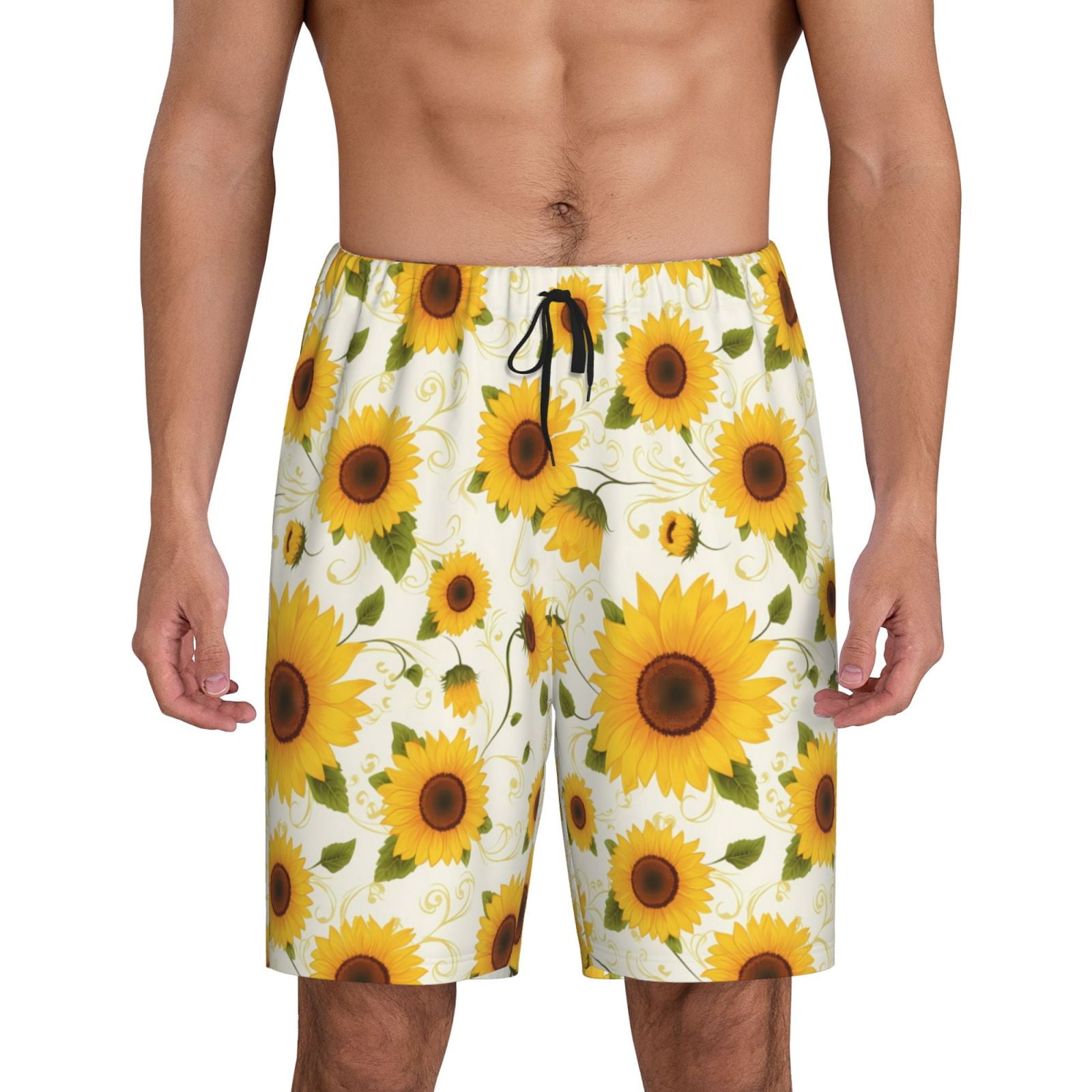Salouo European-style Pattern Sunflower A Pattern Men's Sleep Pajama ...
