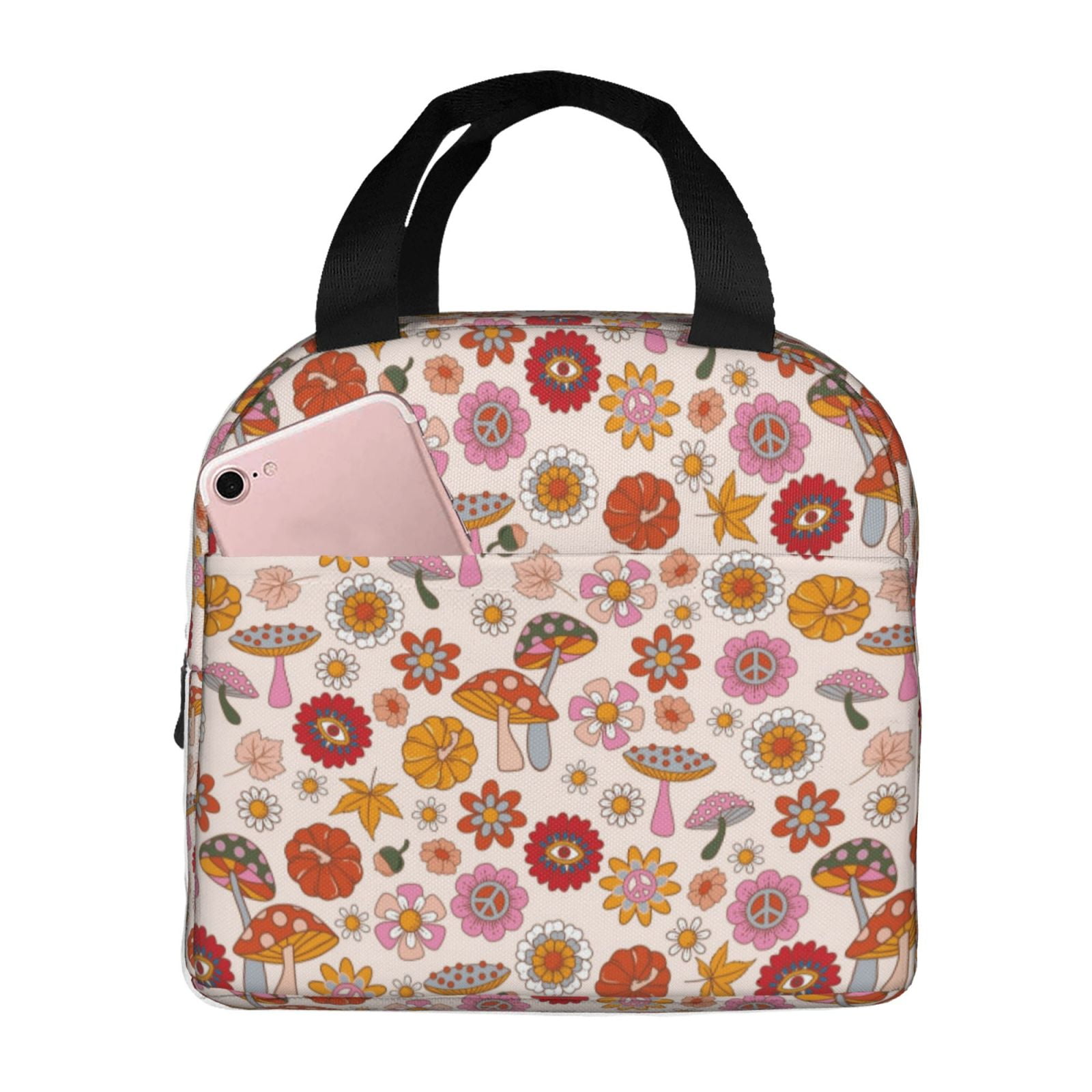 Salouo Fall 70s Groovy Hippie for Unisex Lunch Bag Leakproof Lunch Tote ...