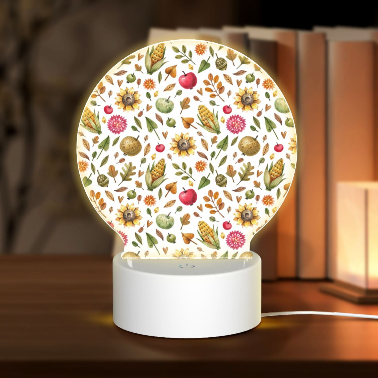 Salouo Fall Fruits And Vegetables for Round Acrylic Night Light ...