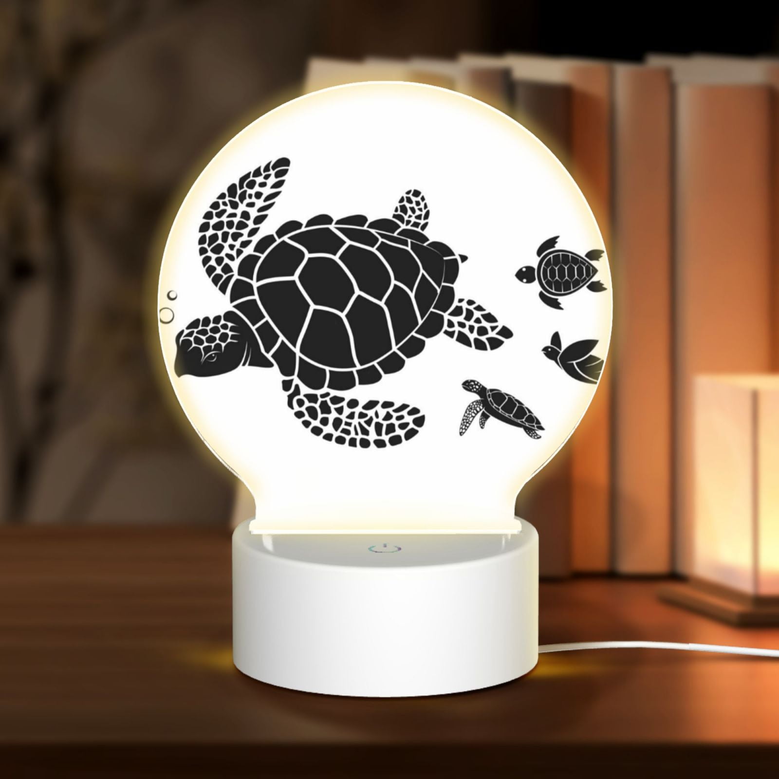 Salouo Family Of Sea Turtles for Round Acrylic Night Light - Acrylic ...