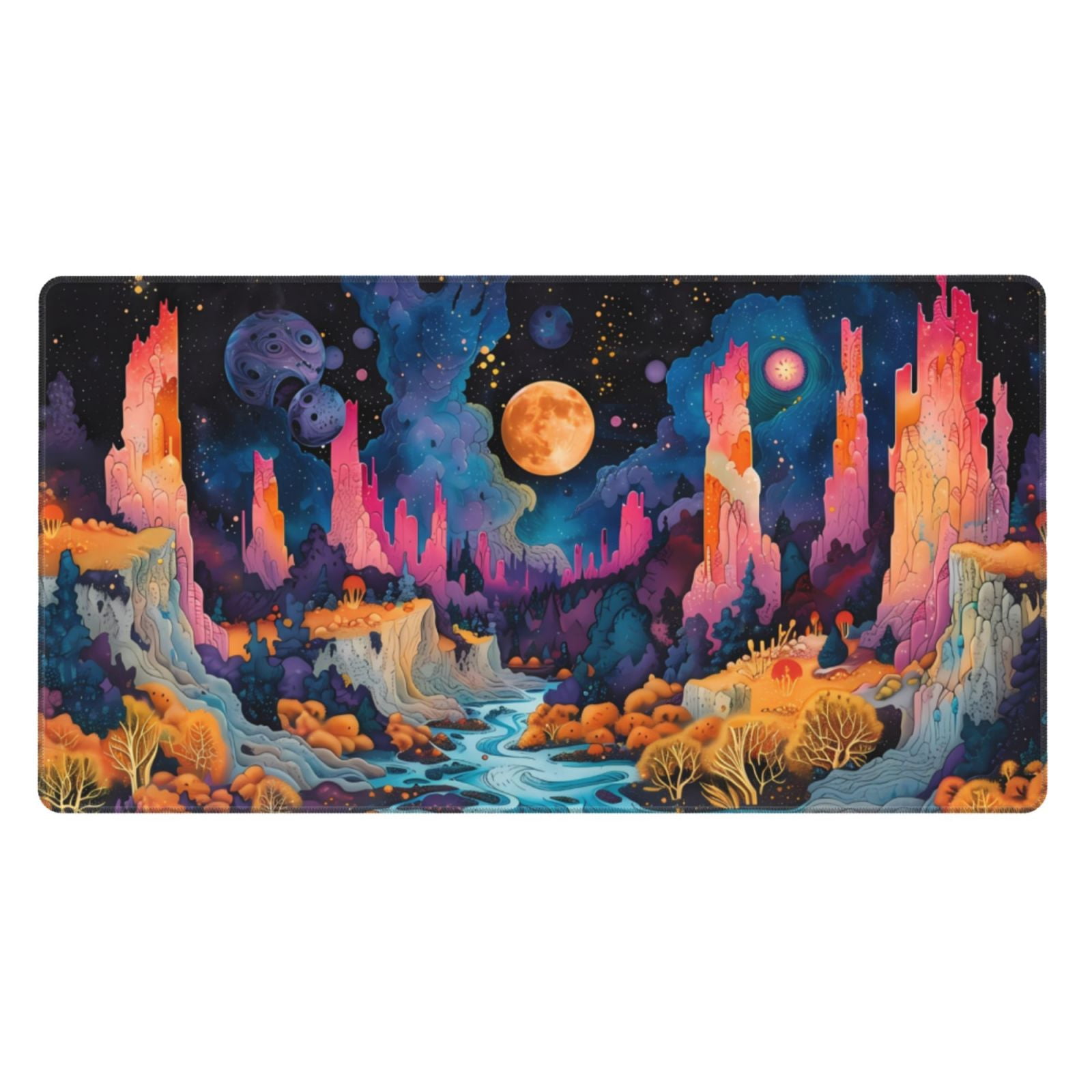 Salouo Fantasy Cosmic Landscape Print Large Mouse Pad,Extended Mat Desk ...