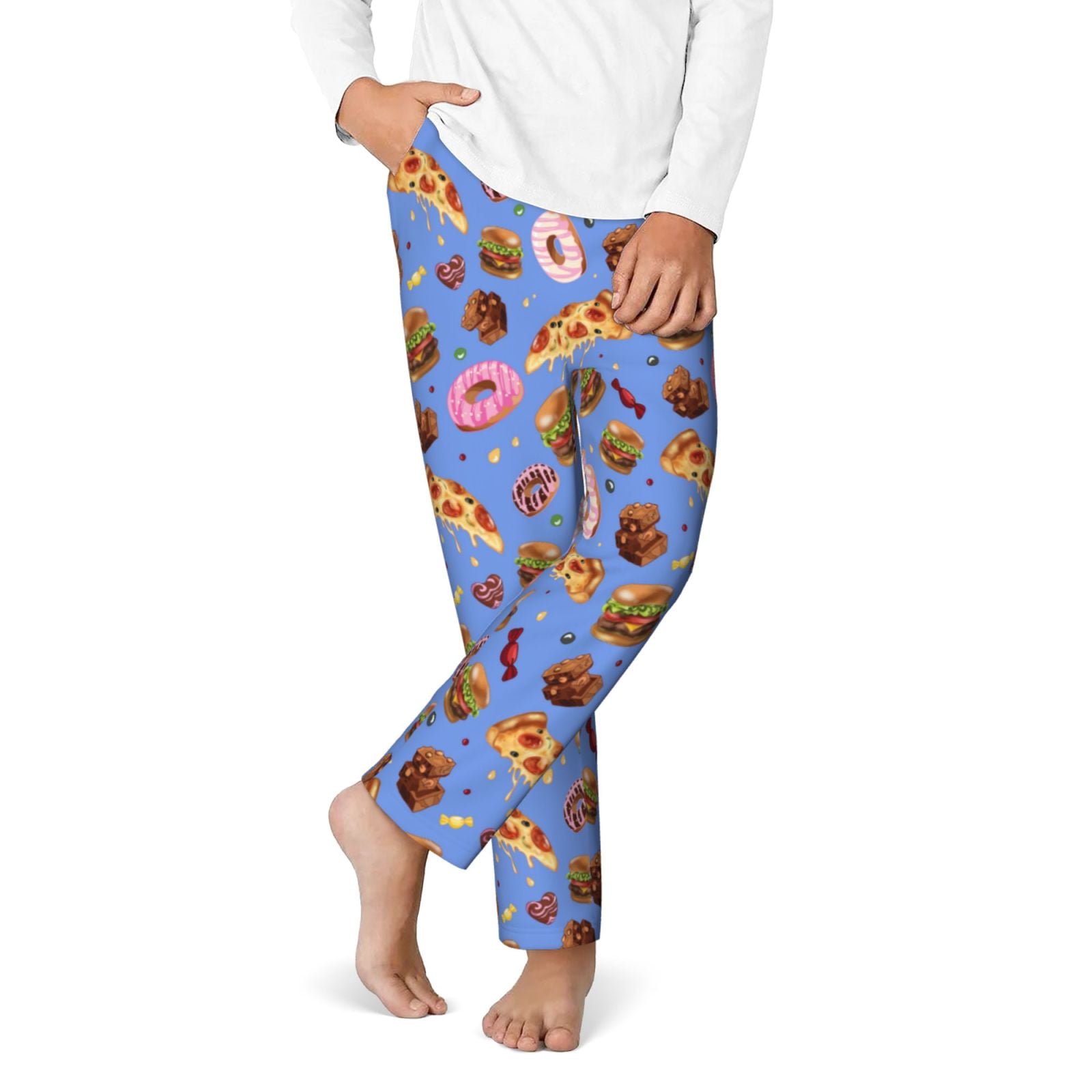 Salouo Fastfoods Pattern Boys Pajama Pants,Long Sleep Pants for Girls ...