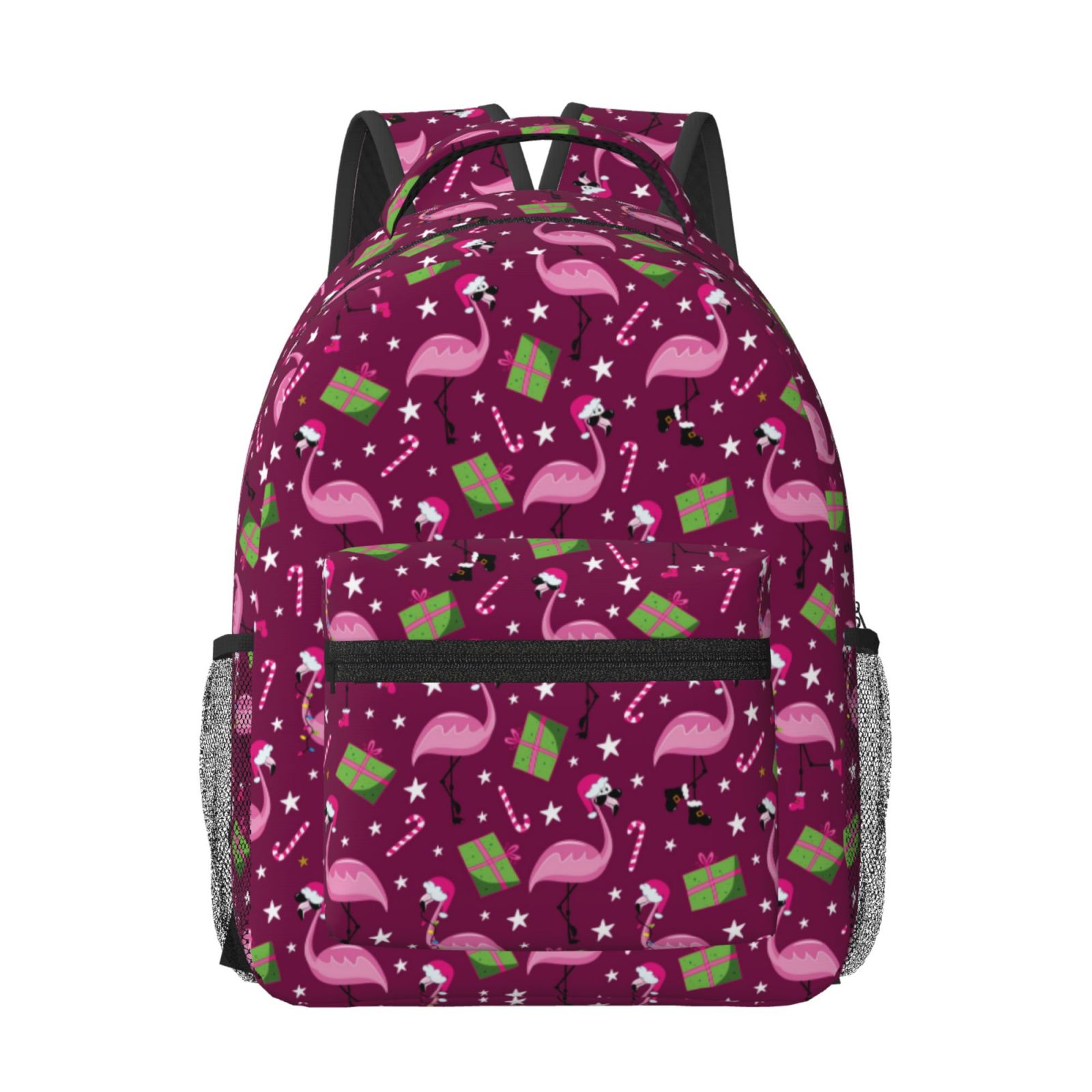Salouo Festive Flamingos Print Laptop Backpack 16.5'' Daypack Carry On ...