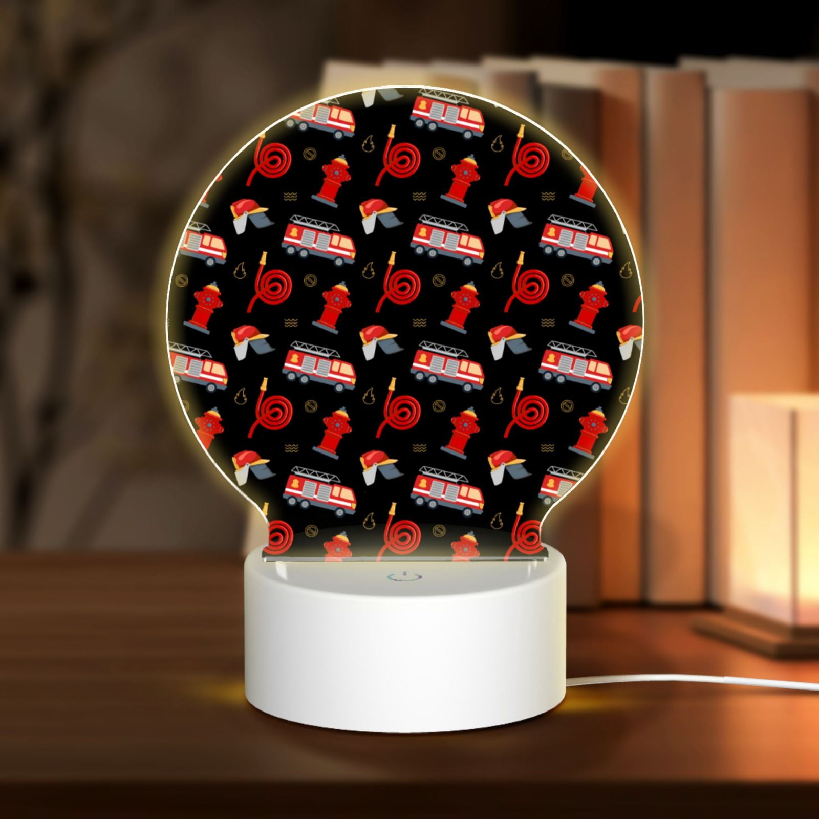 Salouo Fire Fighting for Round Acrylic Night Light - Acrylic Sheets ...