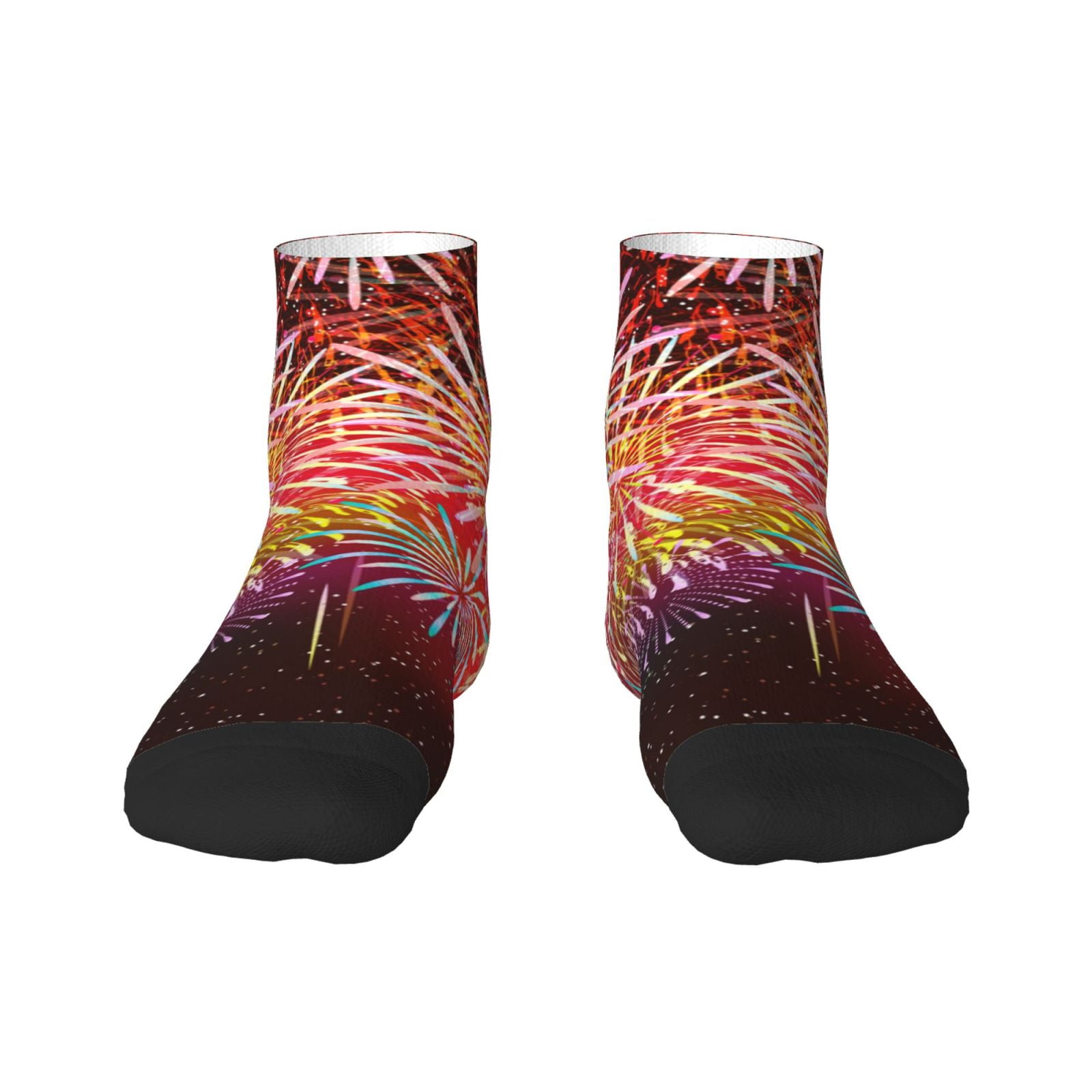 Salouo Fireworks Pattern Unisex Middle Tube Socks,Middle-Finger Knee ...