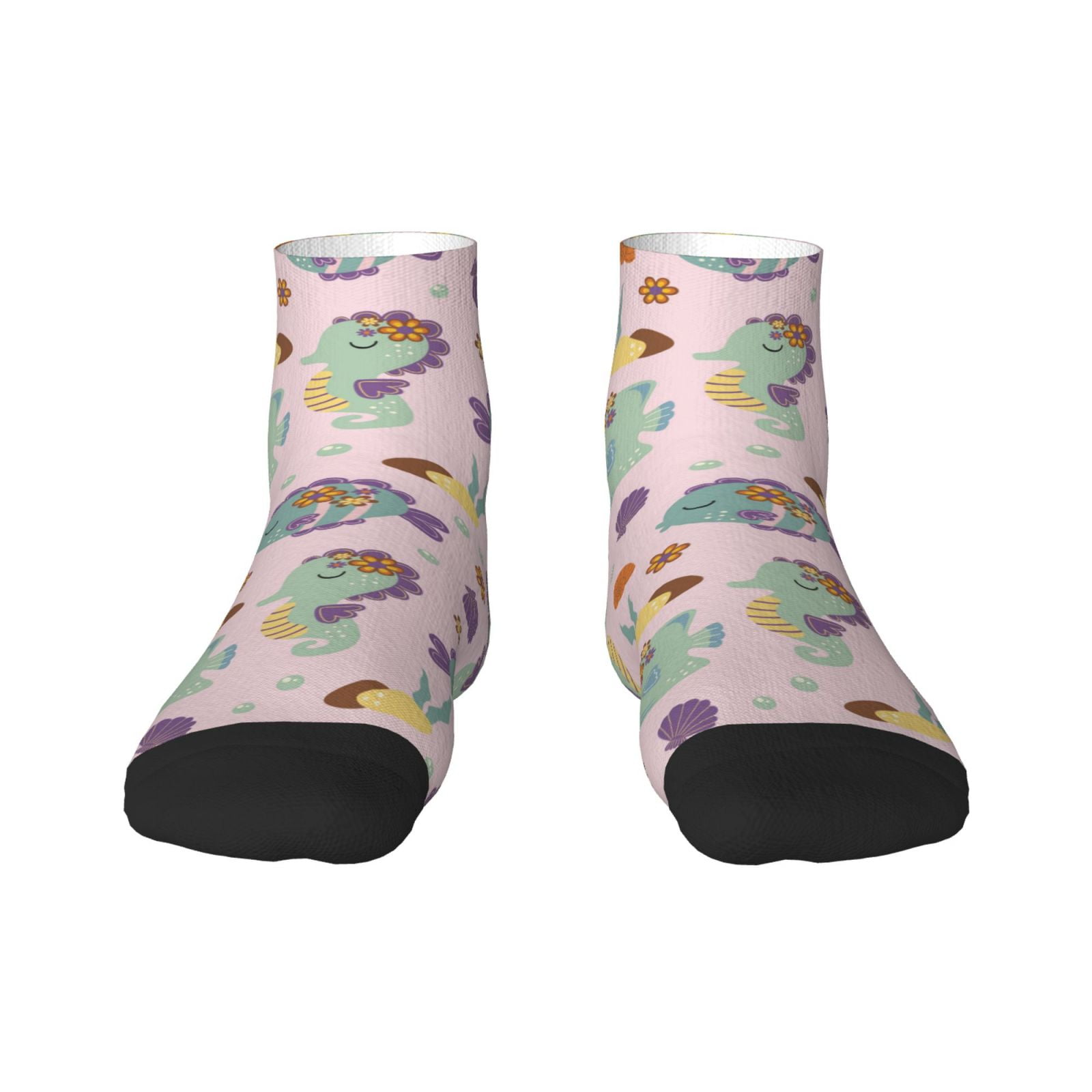 Salouo Fish Seahorse Pattern Unisex Middle Tube Socks,Middle-Finger ...