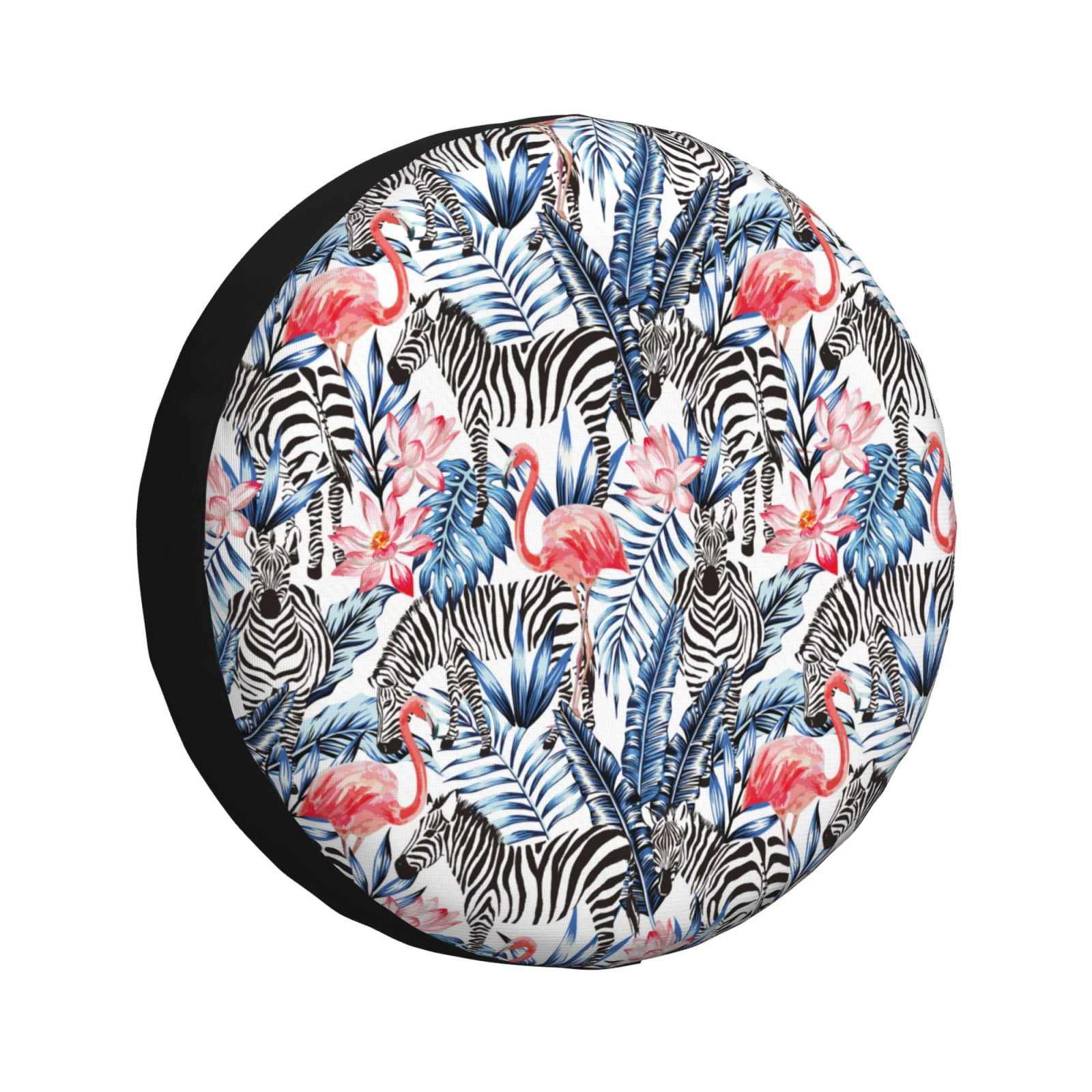 Salouo Flamingo And Zebra Print Spare Tire Cover 14-17 inch Spare Tire ...
