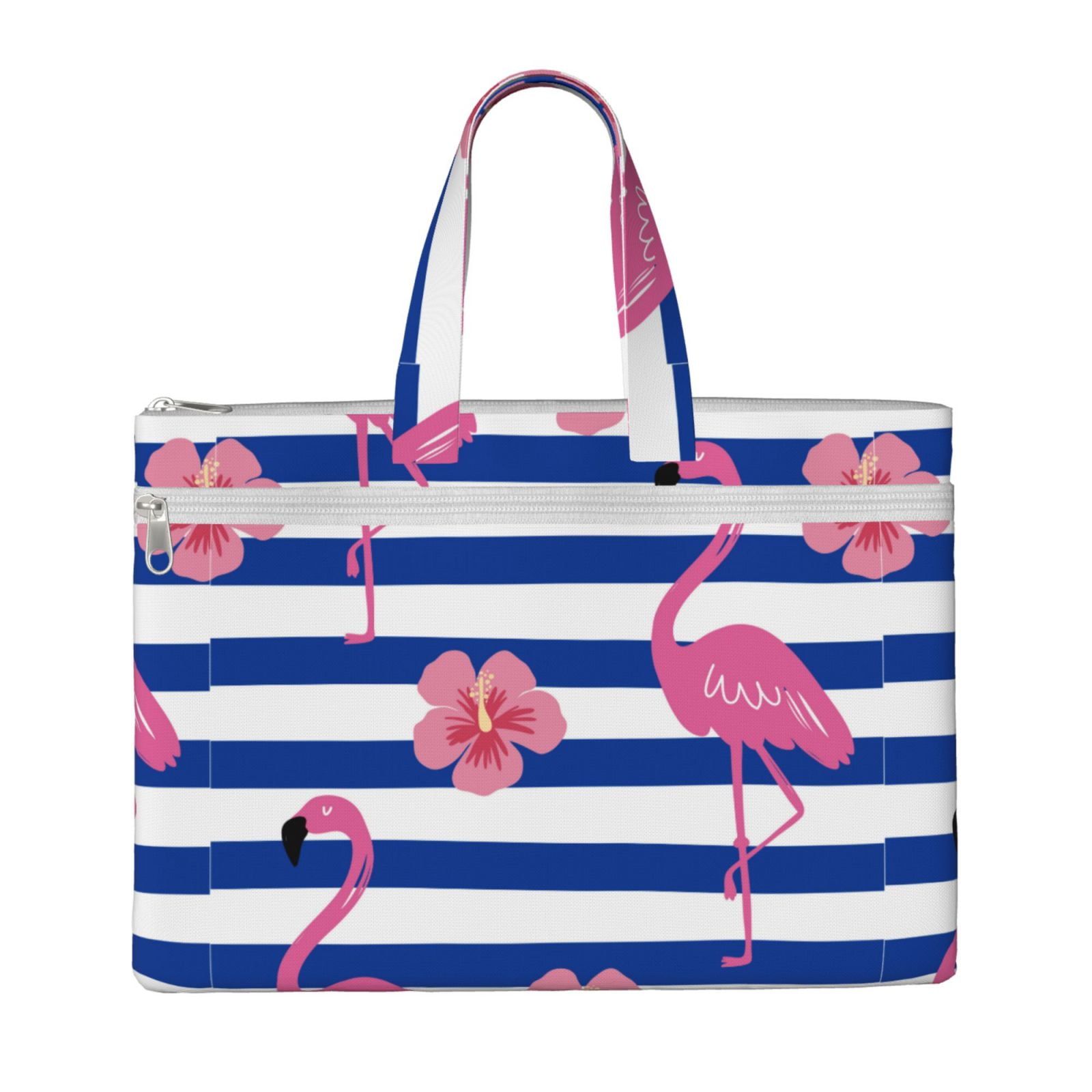Salouo Flamingo for Canvas Tote File Bag, Tote Bag With Zipper Business ...