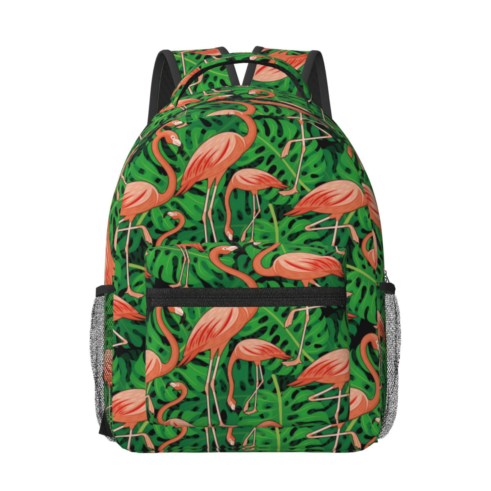 Salouo Flamingo Print Laptop Backpack 16.5'' Daypack Carry On Backpack ...