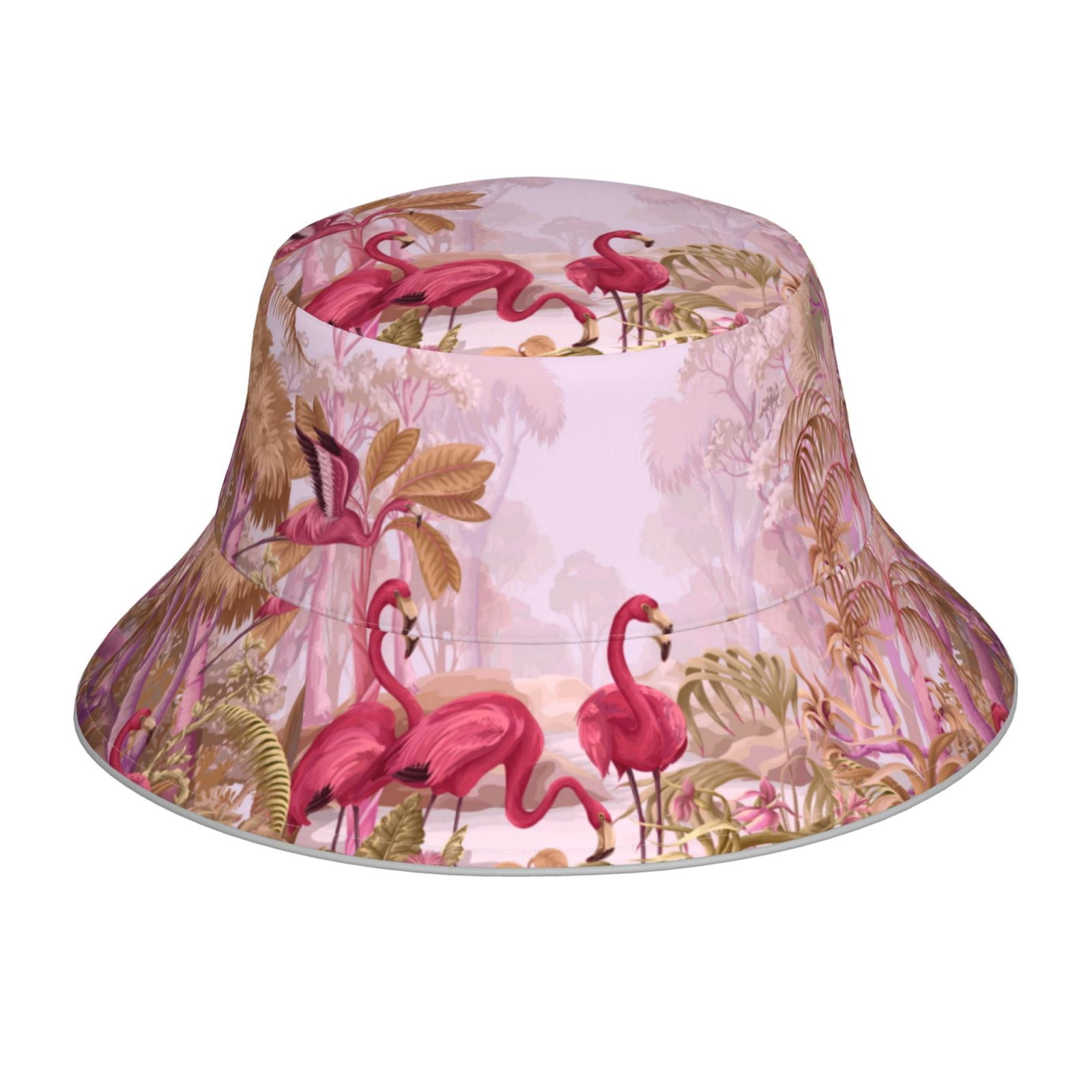 Salouo Flamingos In The Tropical Forest Print Unisex Bucket Hat ...