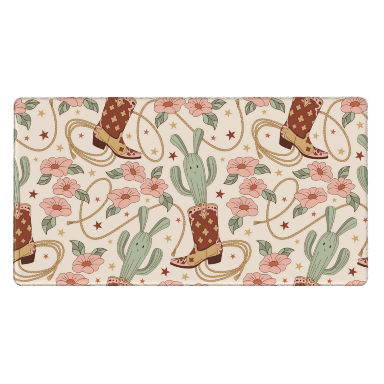Salouo Floral Cowboy Boots Print Large Mouse Pad,Extended Mat Desk Pad ...