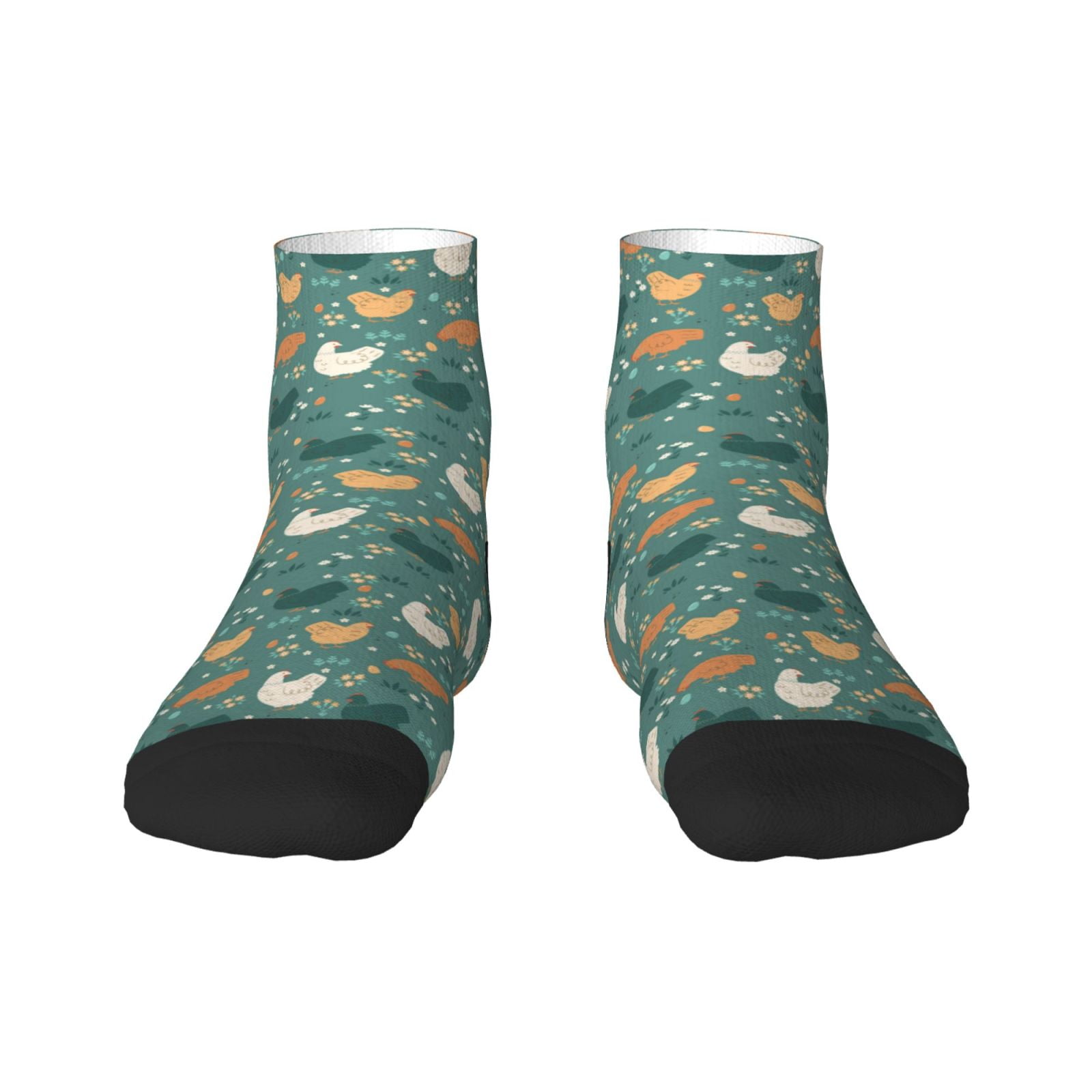 Salouo Flowe Rooster Pattern Unisex Middle Tube Socks,Middle-Finger ...