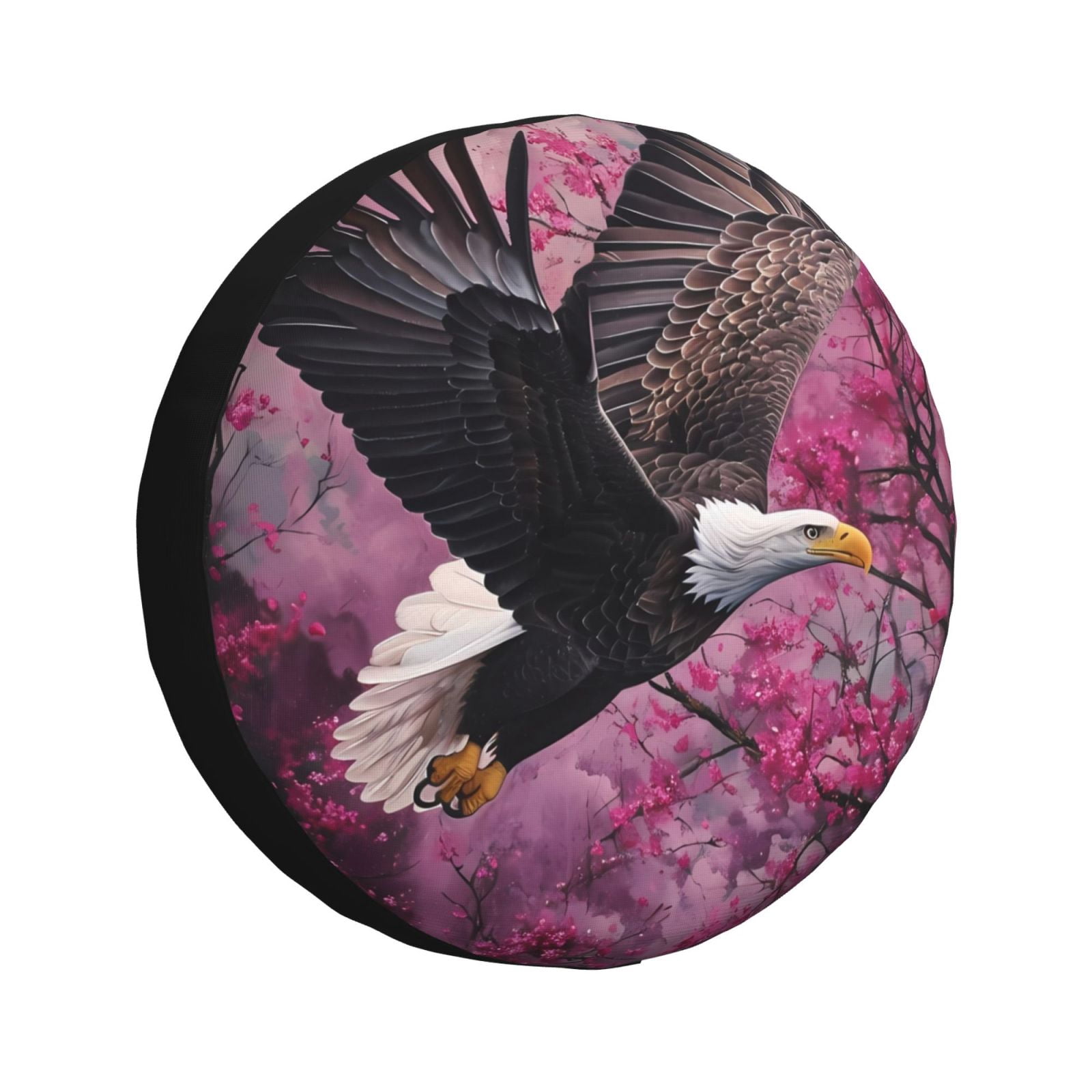 Salouo Flower Bald Eagle Print Spare Tire Cover 14-17 inch Spare Tire ...